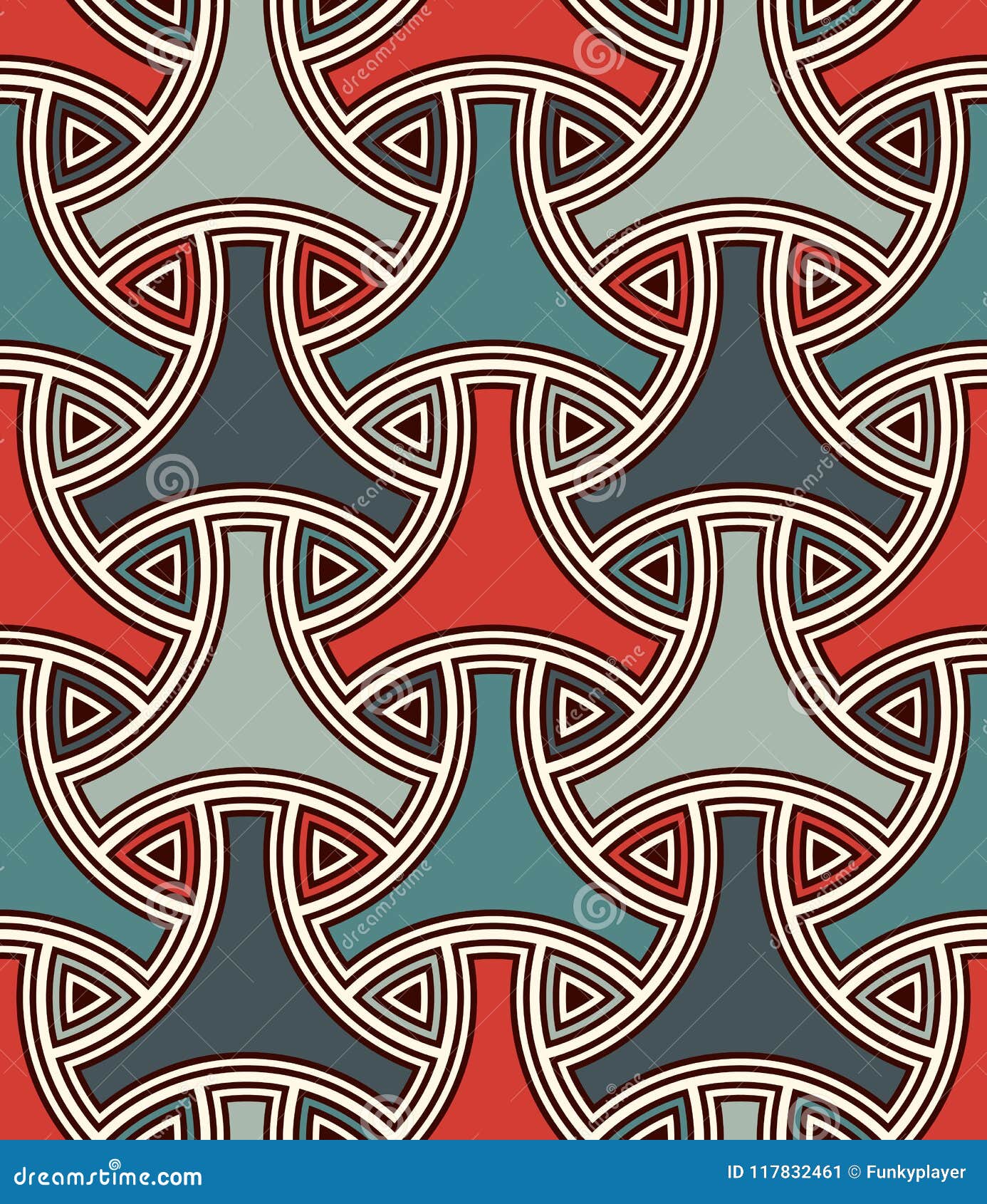 Seamless Pattern with Traditional Japanese Ornament. Bishamon Armor ...