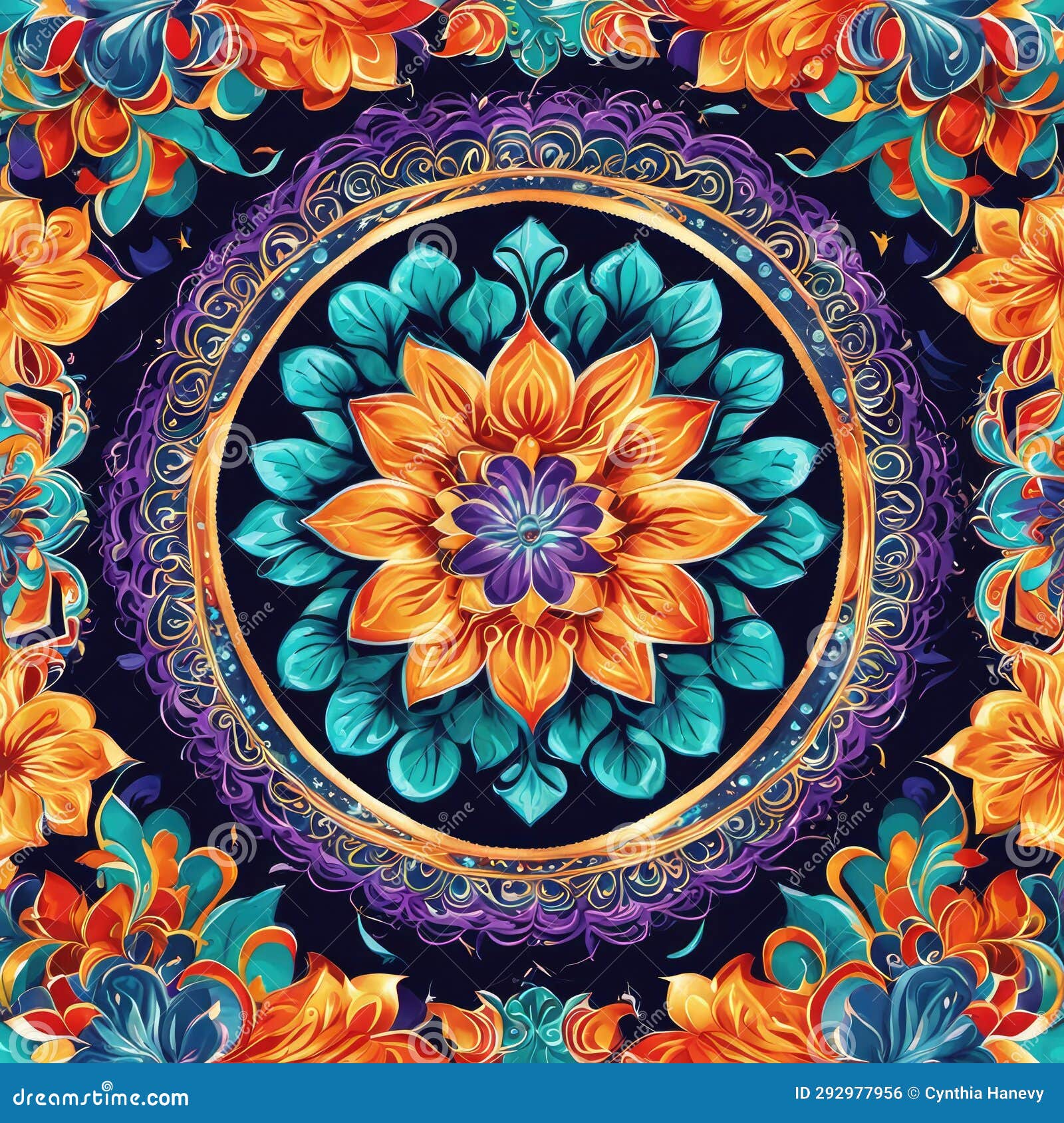 Rangoli pattern stock illustration. Illustration of traditional - 292977956