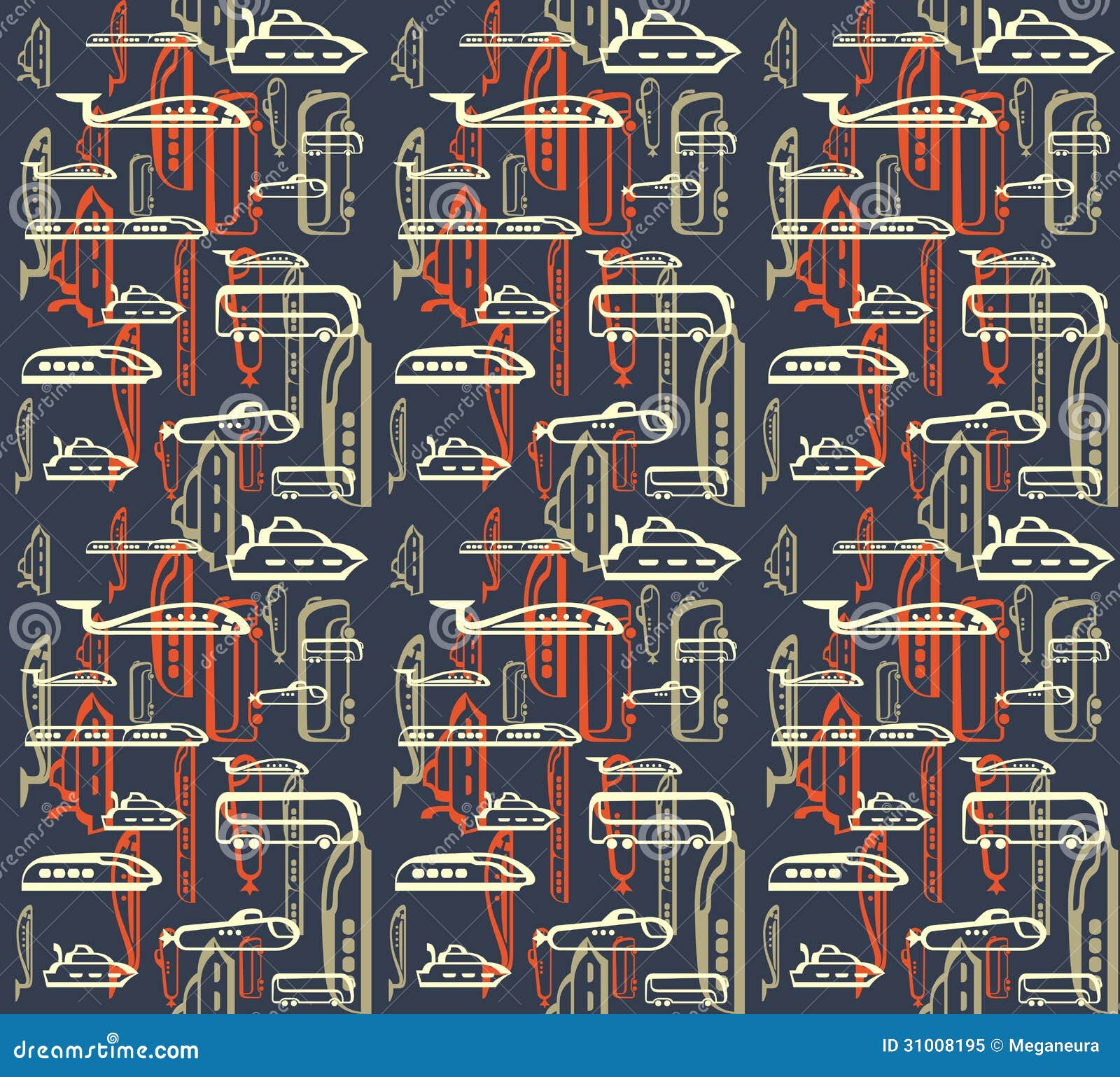 Seamless Pattern of Traffic. Means of Transportation Stock Vector ...