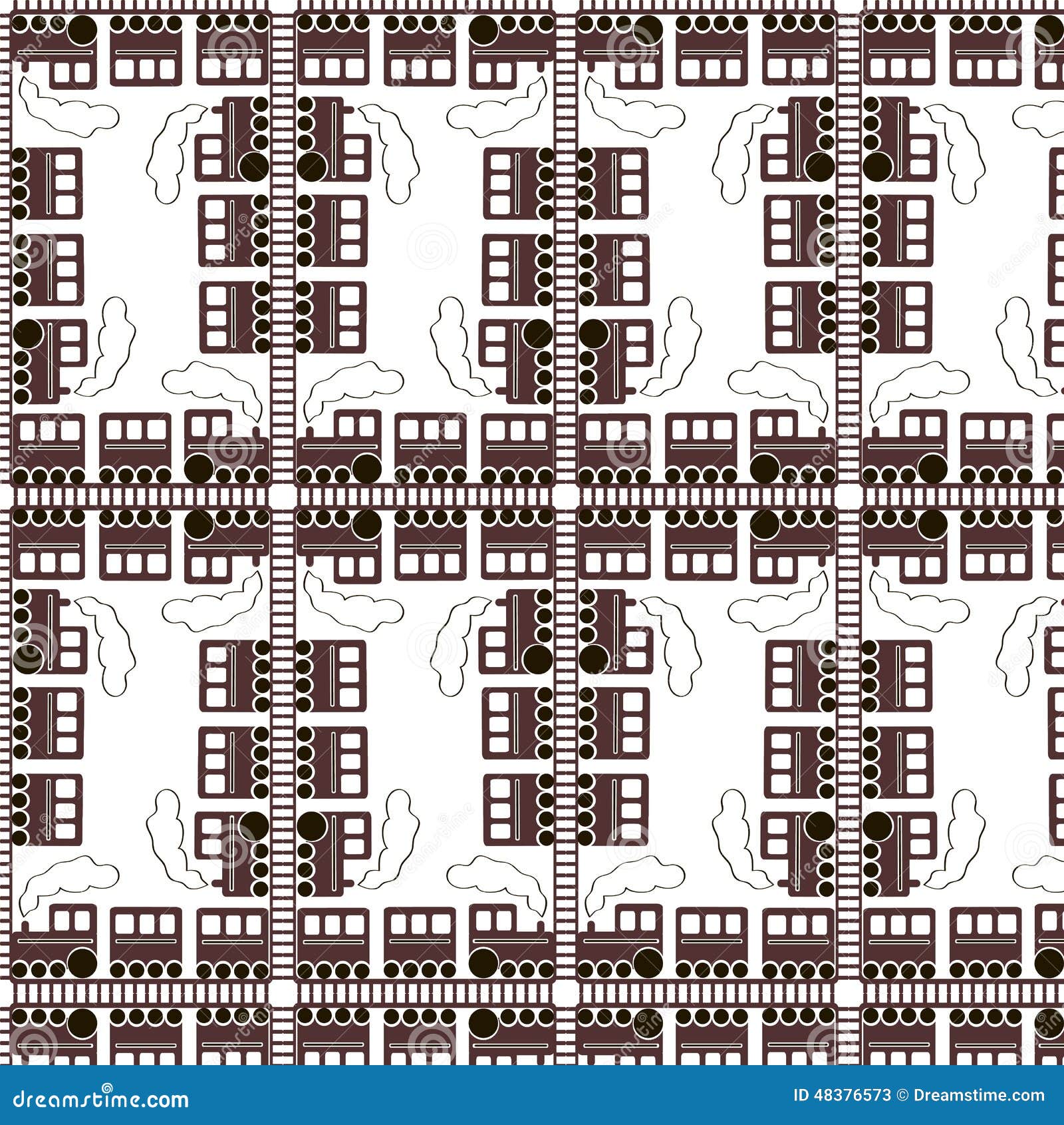 Seamless Pattern - Train stock vector. Illustration of traffic - 48376573