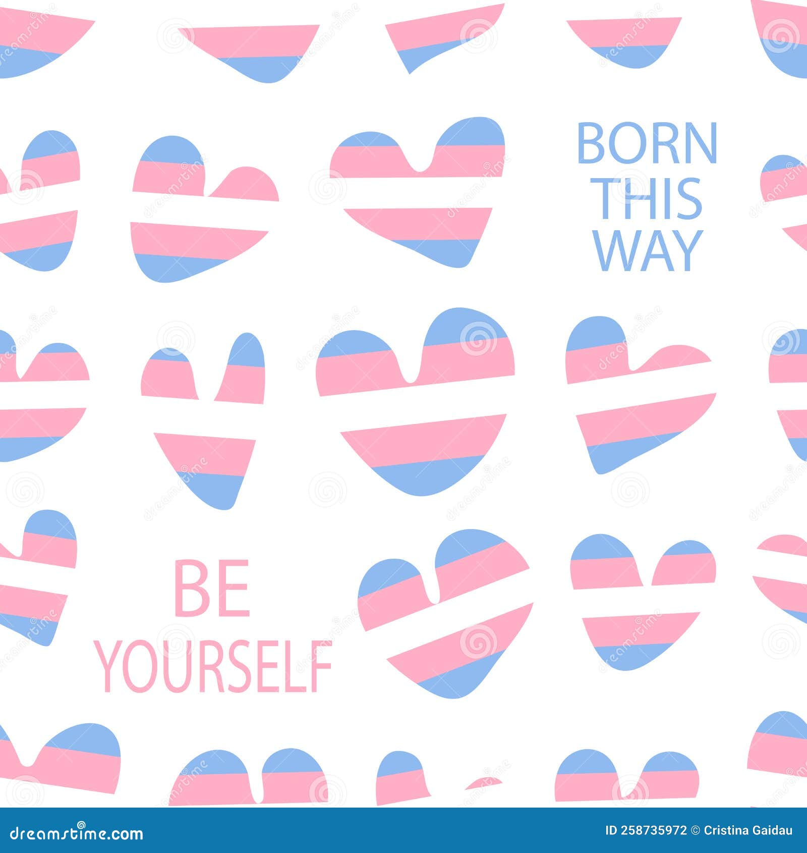 Seamless Pattern with Transgender Flag Hearts Vector Illustration Stock ...