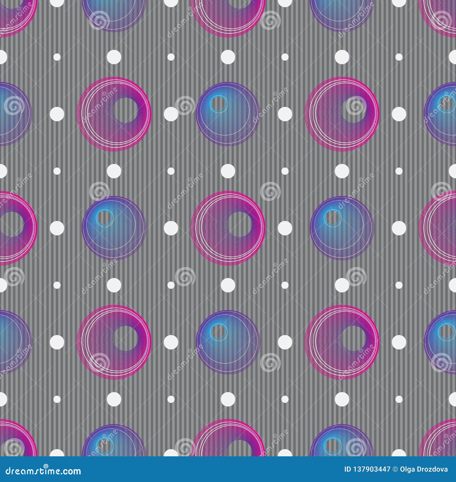 Seamless Pattern with Translucent Large and Small Colorful Polka Dots ...