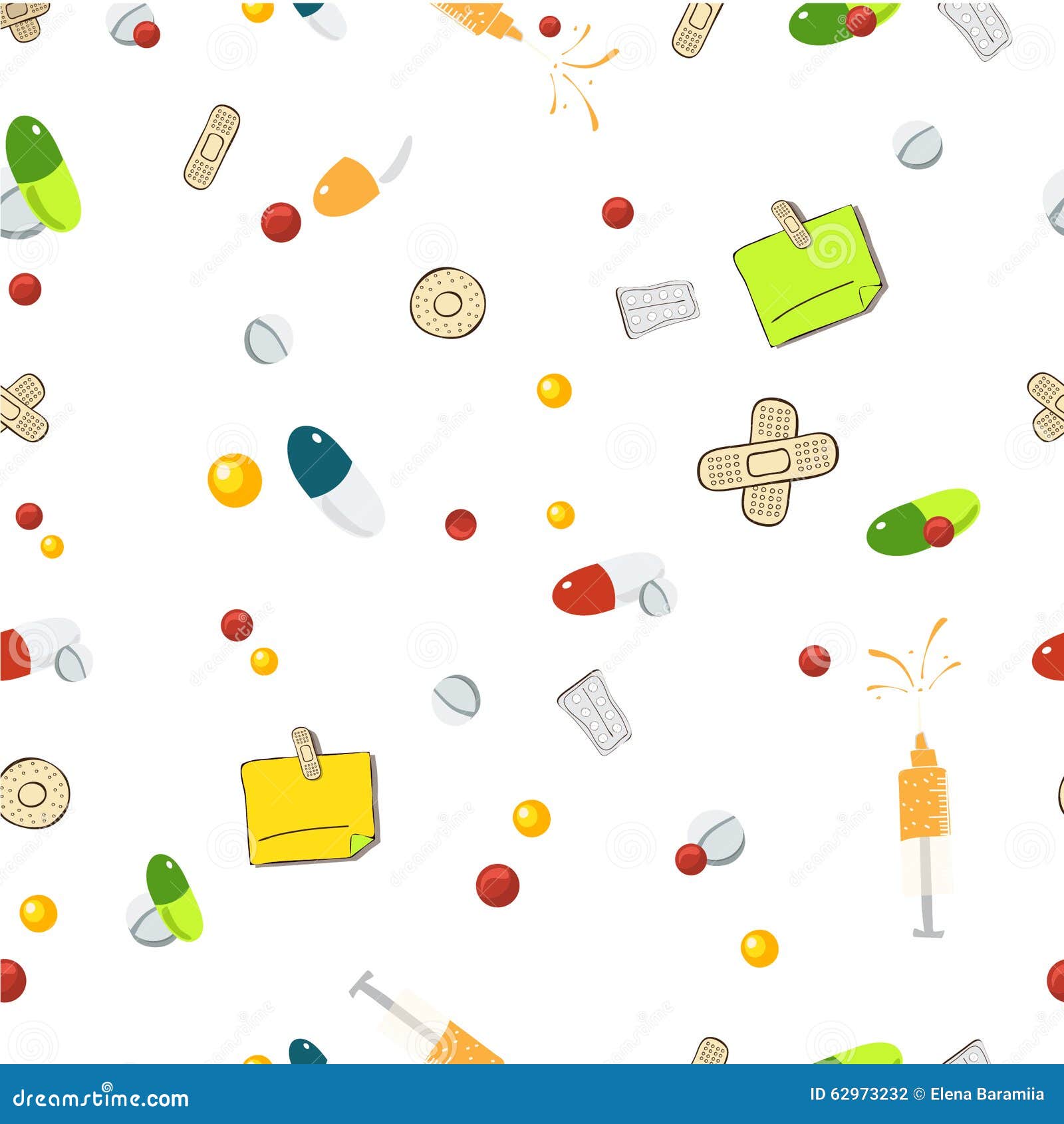 Seamless Pattern Transparent Background With Cartoon Medical ...