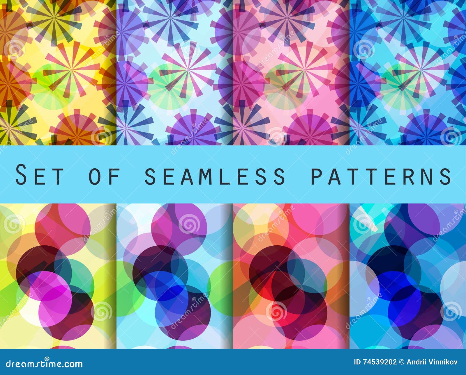 Seamless Pattern of Transparent Geometric Shapes. Stock Vector ...