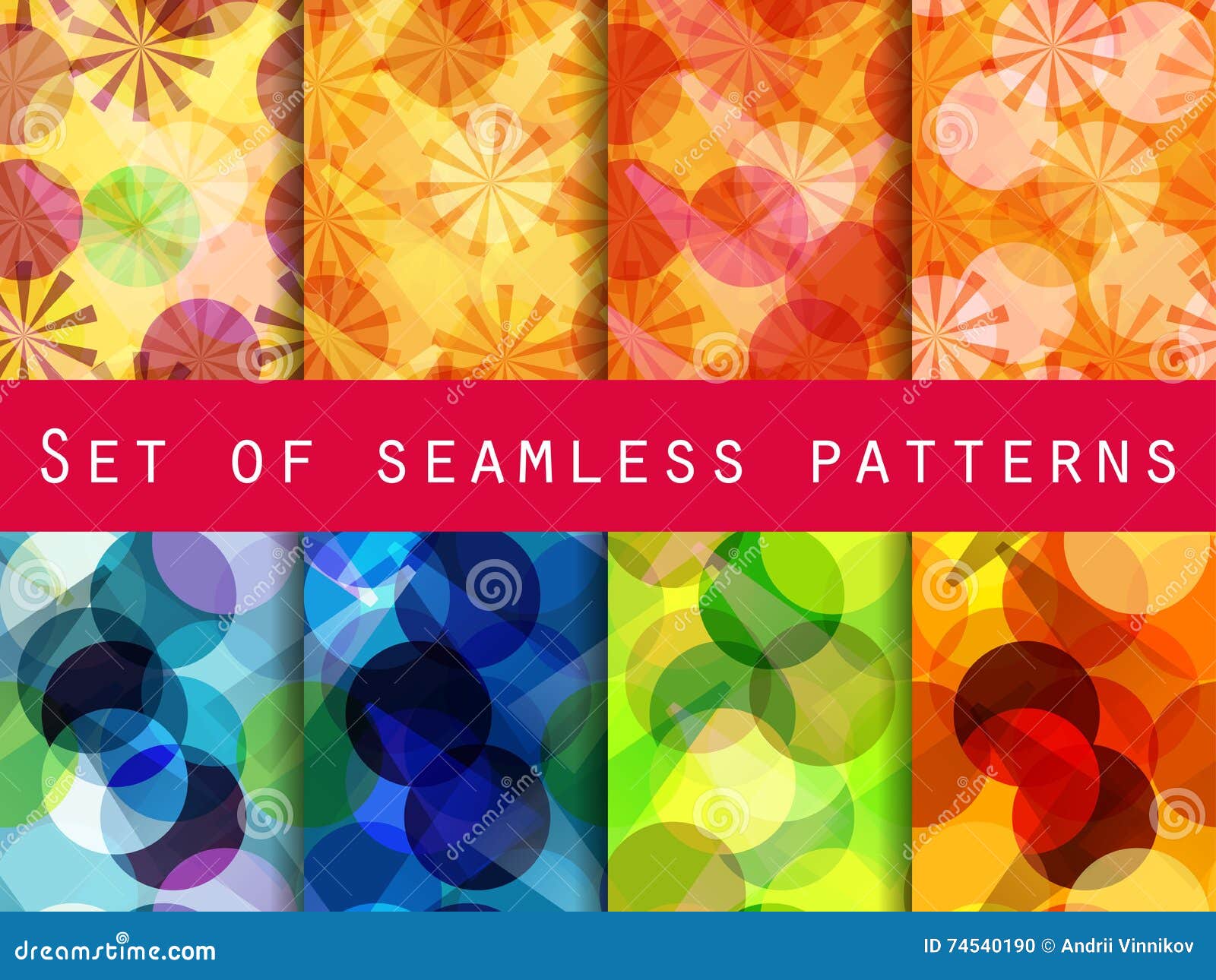 Seamless Pattern of Transparent Geometric Shapes. a Set of Abstract ...