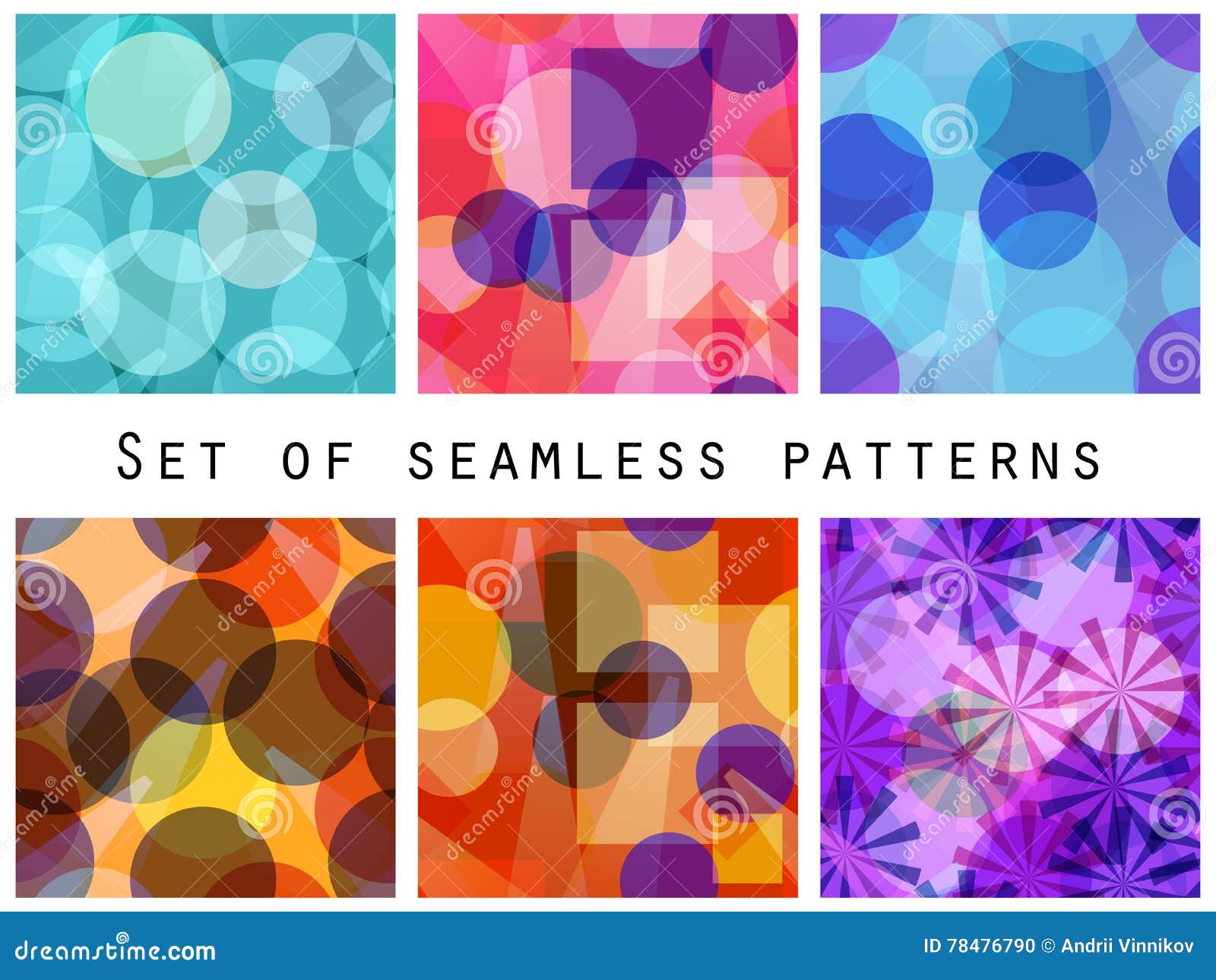 Seamless Pattern of Transparent Geometric Shapes. a Set of Abstract ...