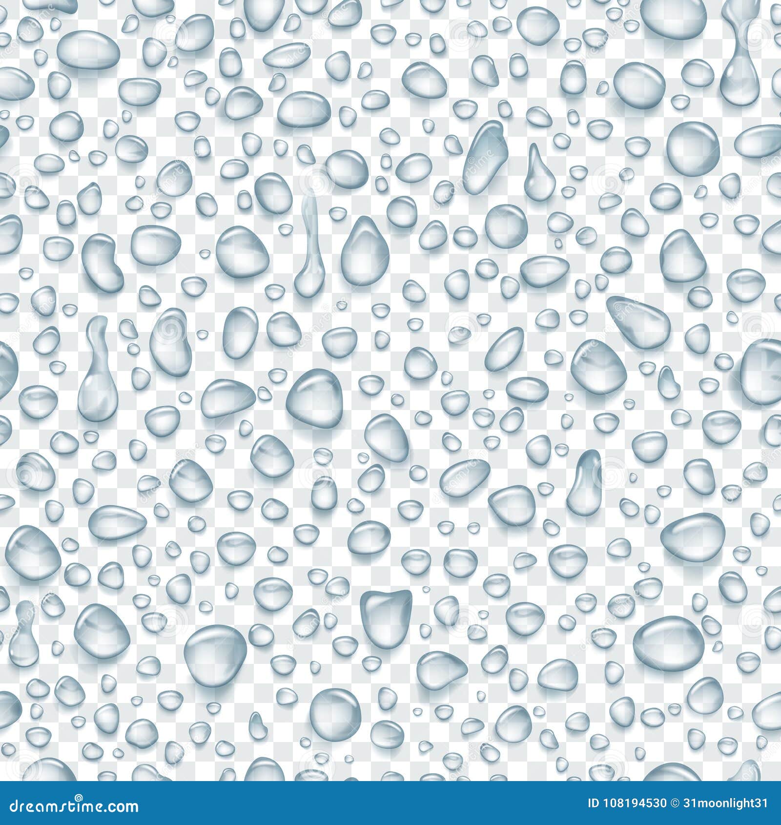 Seamless Pattern of Transparent Gray Drops Stock Vector - Illustration ...