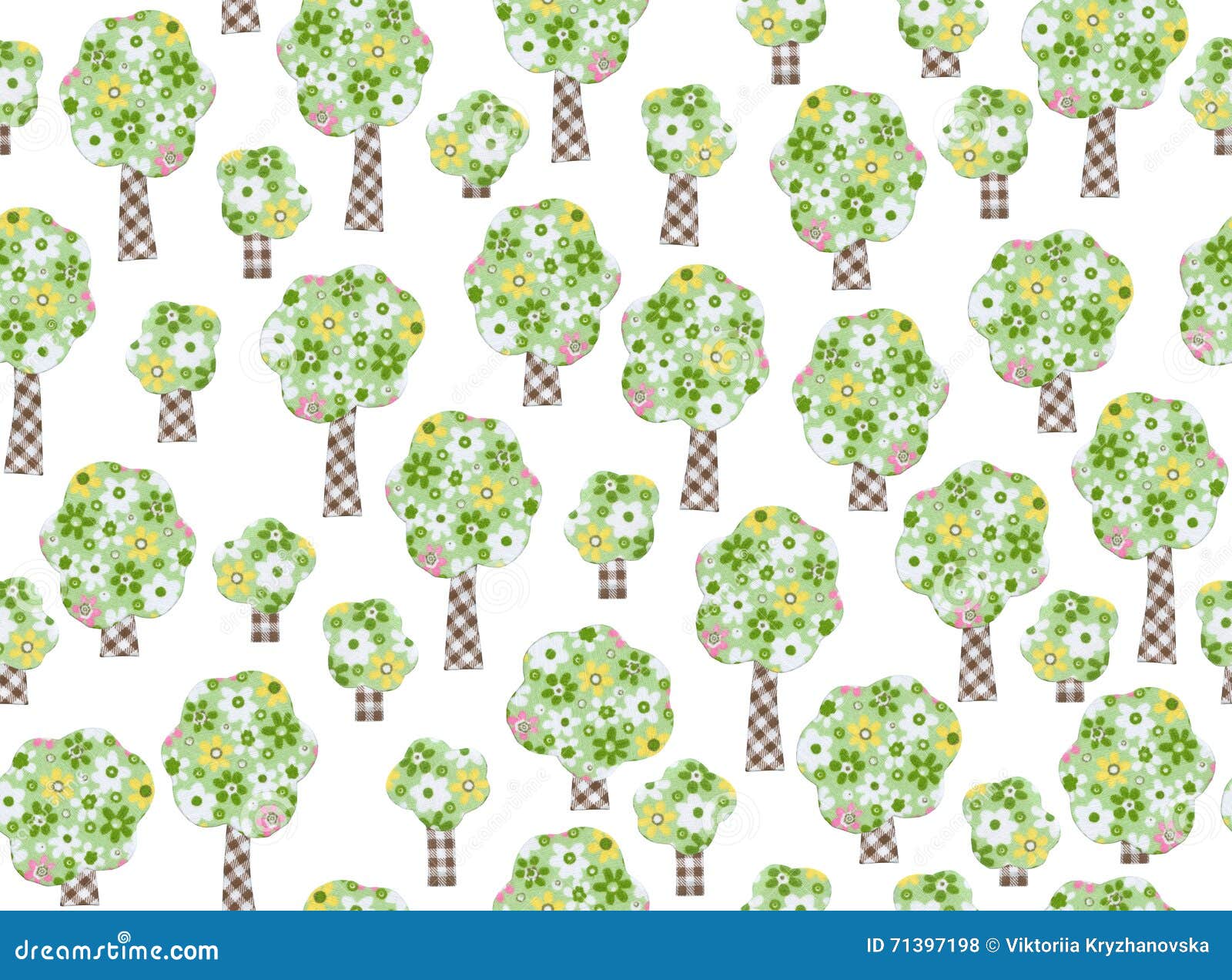 Seamless pattern trees. stock photo. Image of garden - 71397198
