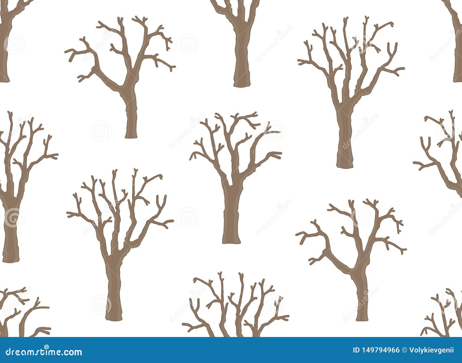 Seamless Pattern with Trees Stock Vector - Illustration of spring ...