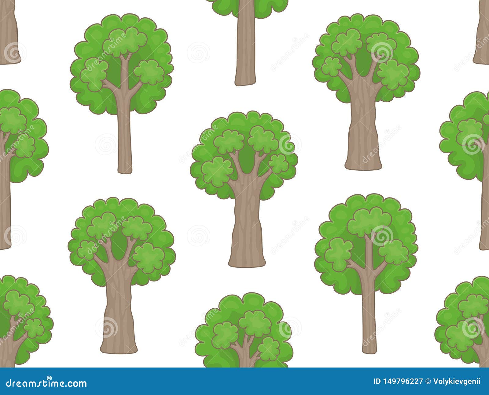 Seamless Pattern with Trees Stock Vector - Illustration of white ...