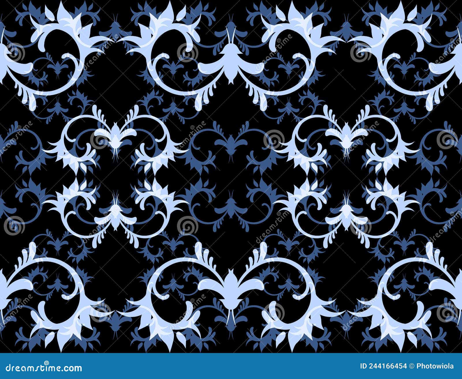 Seamless Pattern in Trendy Blue Color Stock Illustration - Illustration ...