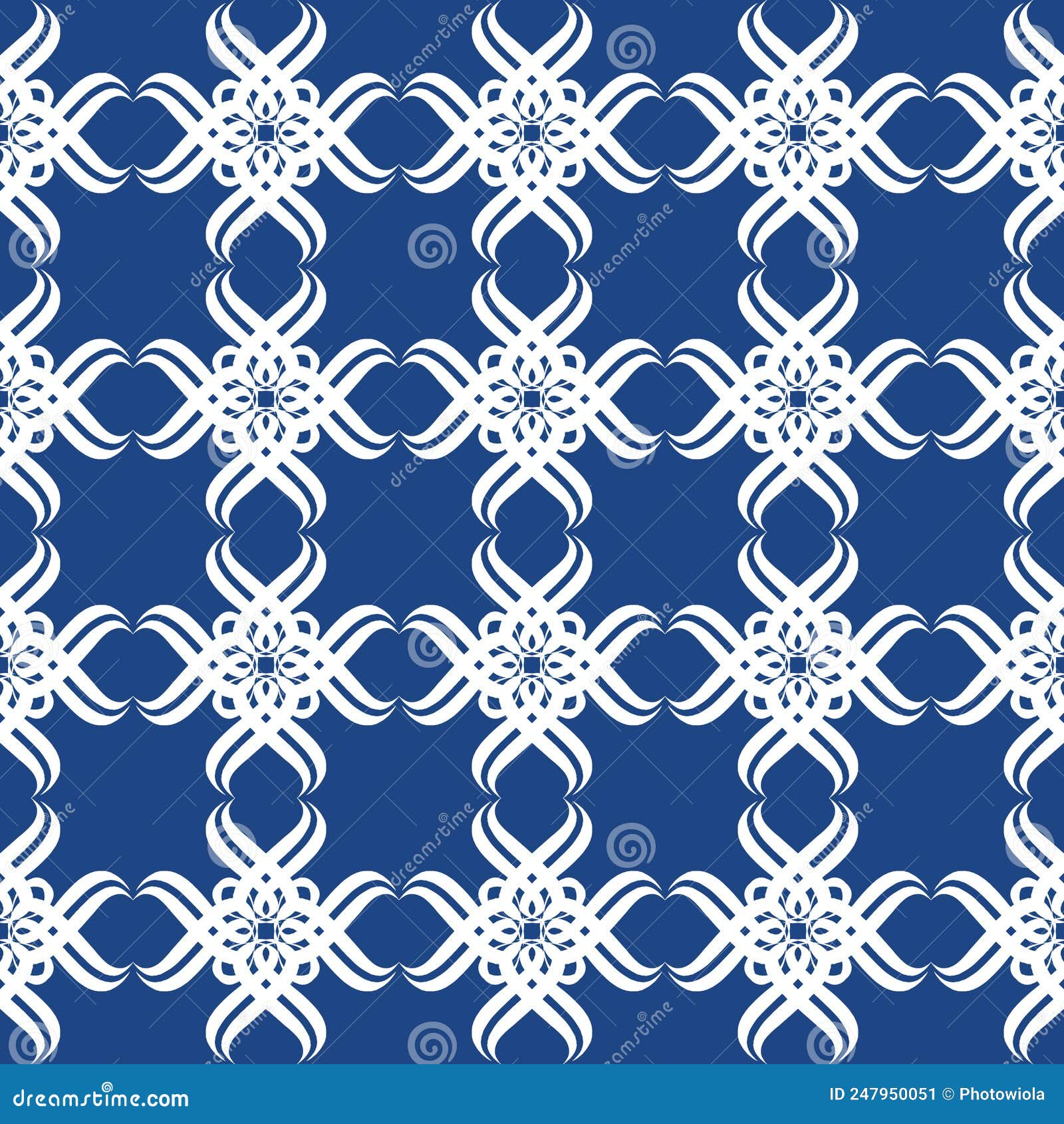 Seamless Pattern in Trendy Blue Color Stock Illustration - Illustration ...