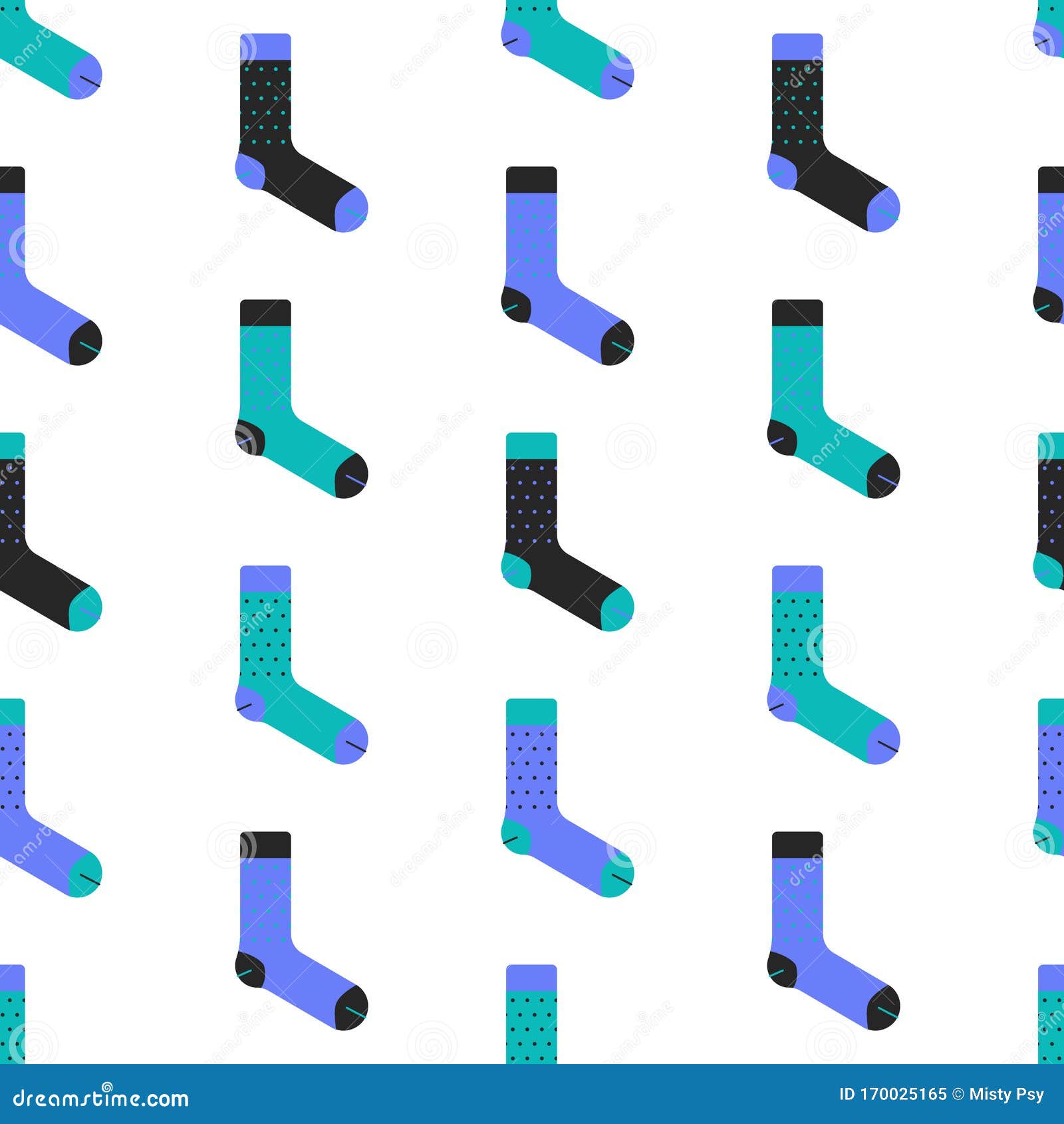 Trendy Socks Seamless Pattern In Bright Colors On White Background ...