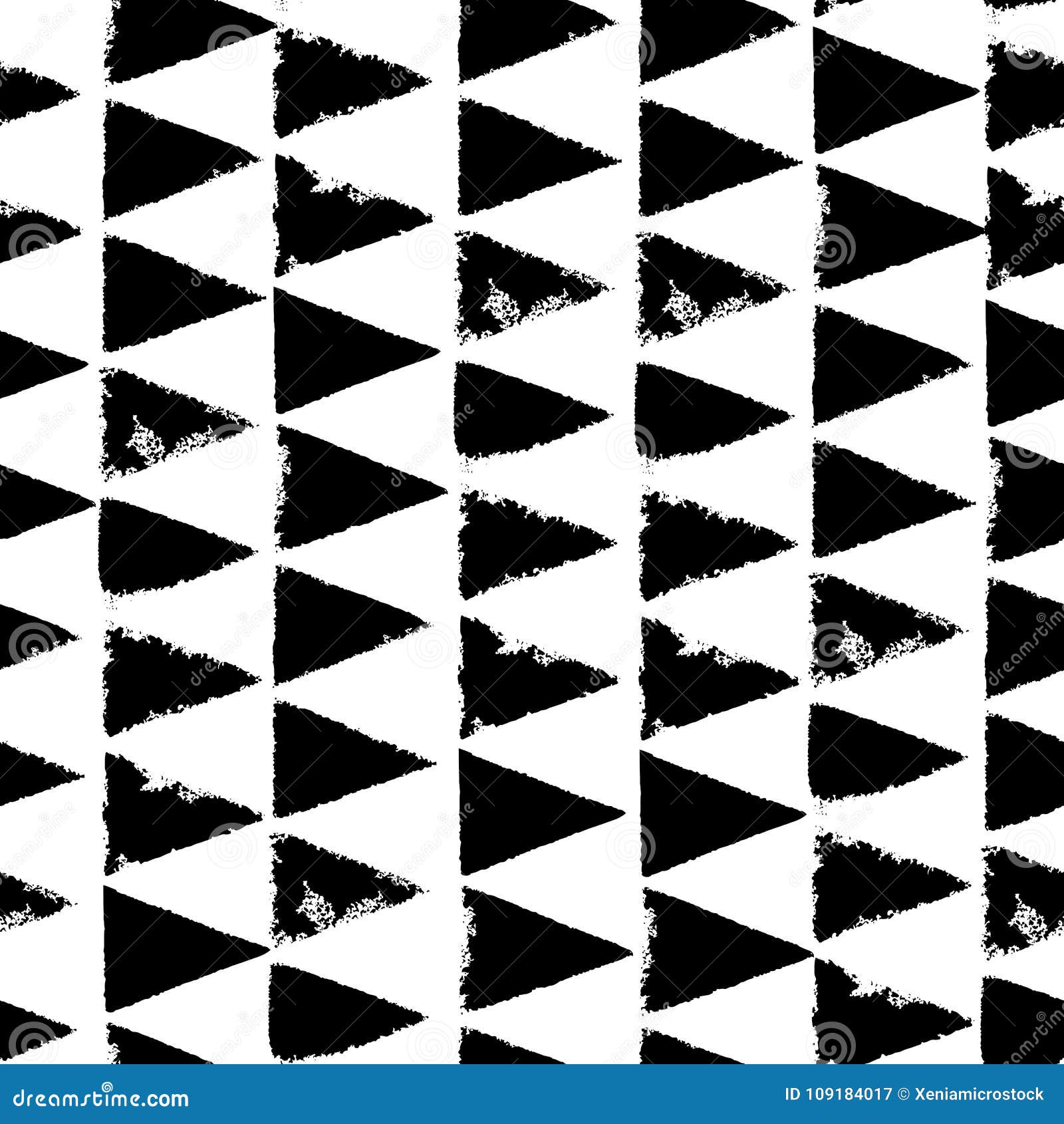 Seamless Pattern with Triangles. Forms Printed in Ink. Hand Drawn Stock ...