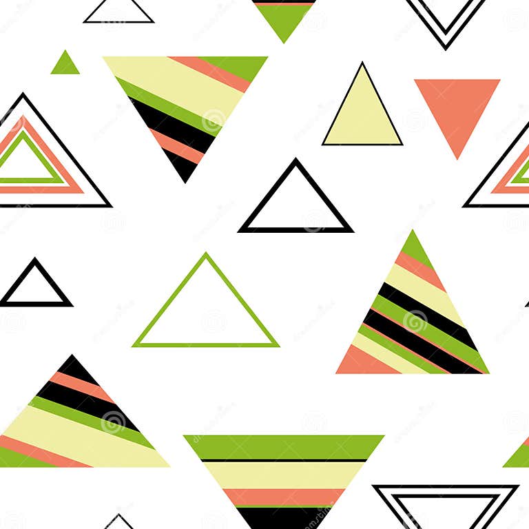Seamless Pattern of Triangles. Geometric Triangles. Bright Seamless Pattern Stock Vector ...