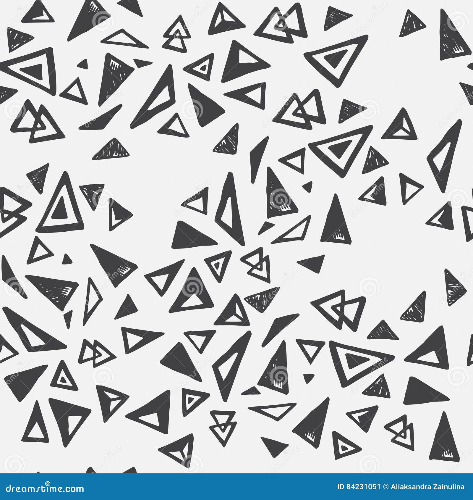 Seamless Pattern with Triangles Stock Vector - Illustration of black ...