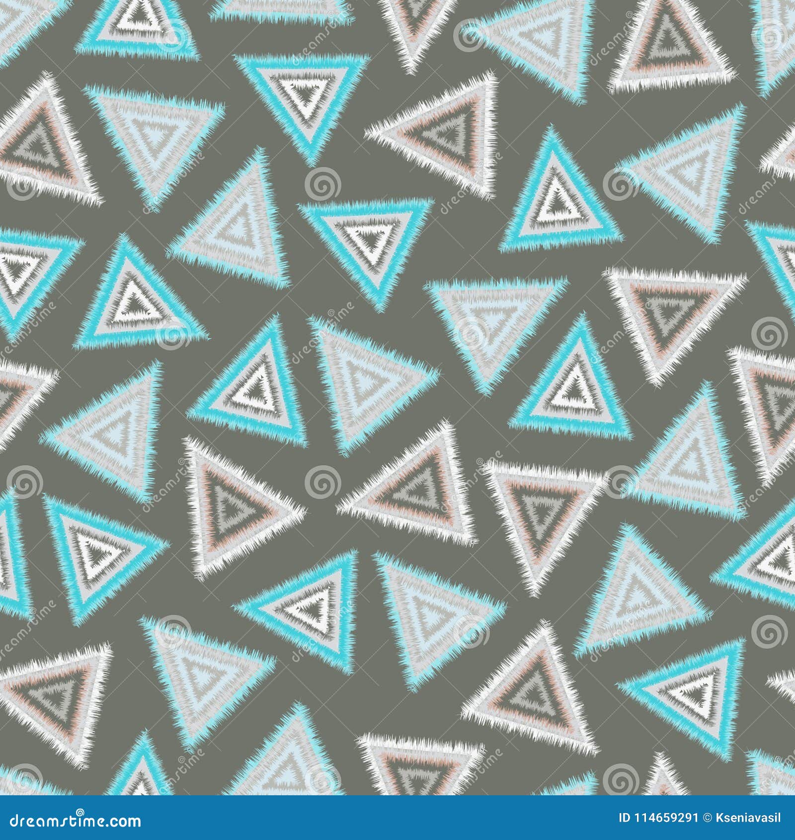 Seamless Pattern Tribal Triangles Stock Vector - Illustration of ...