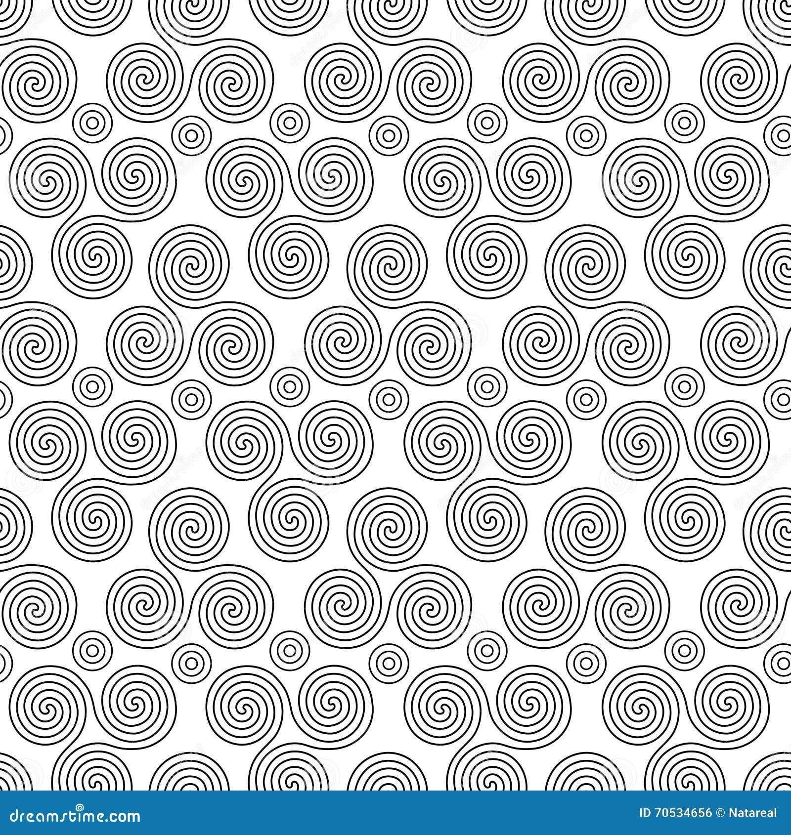 Triskelion Seamless Pattern. Black Symbols Isolated On White Background ...