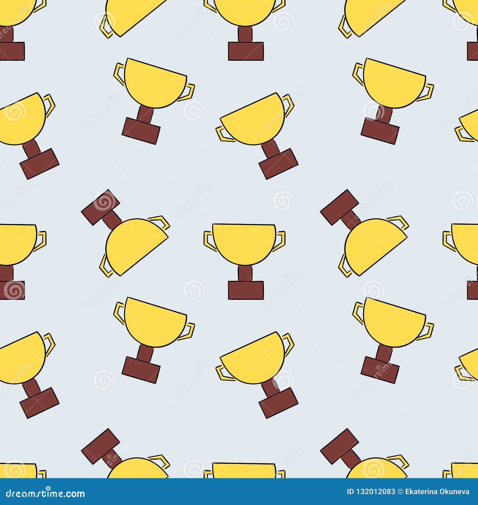 Seamless Pattern with Trophy and Awards. Stock Vector - Illustration of ...