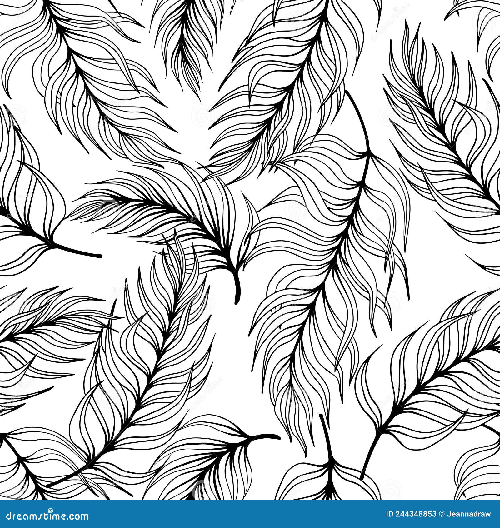 Seamless Pattern with Tropical Leaves. Stock Vector - Illustration of ...