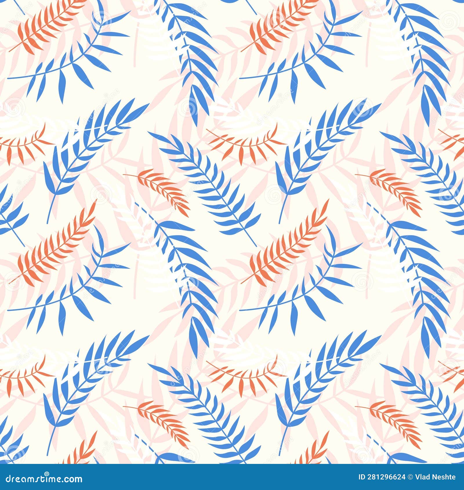 Seamless Pattern with Tropical Leaves. Fabric Pattern, Summer Pattern ...