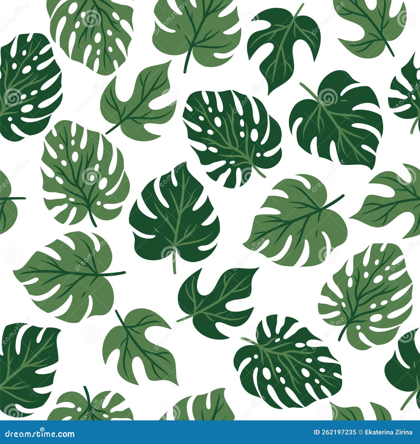 Seamless Pattern with Tropical Leaves. Vector Graphics Stock Vector ...