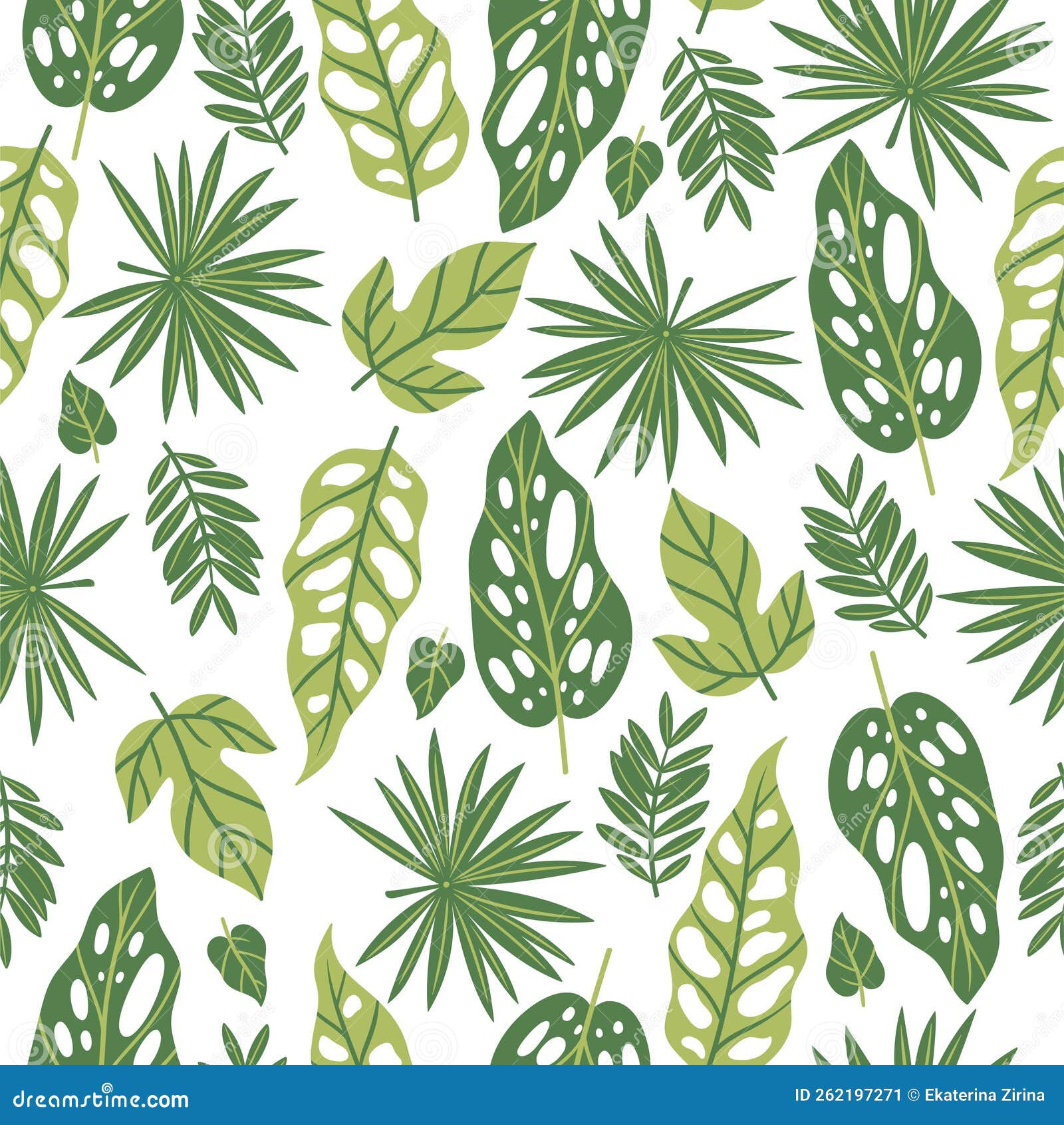 Seamless Pattern with Tropical Leaves. Vector Graphics Stock Vector ...