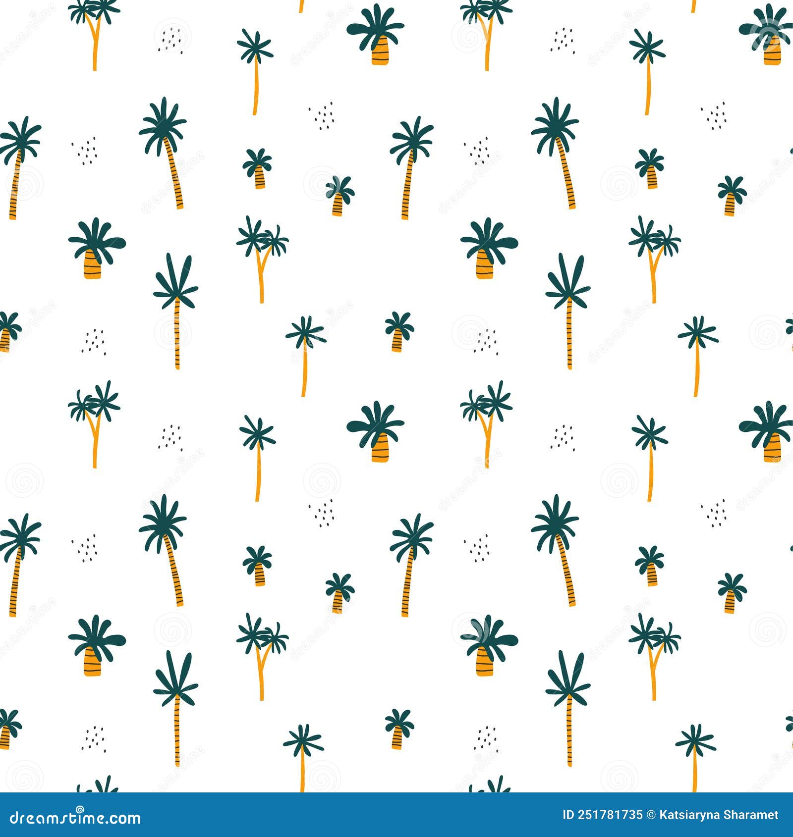 Seamless Pattern with Tropical Palm Tree. Vector Illustrations Stock ...