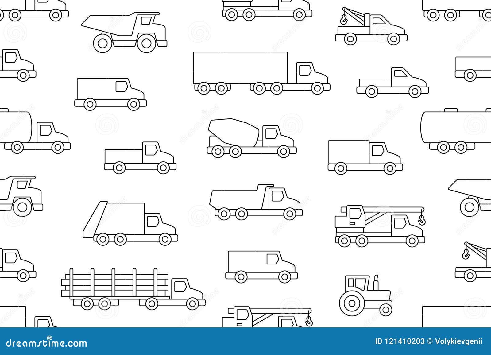 Seamless Pattern with Trucks Stock Vector - Illustration of cargo ...