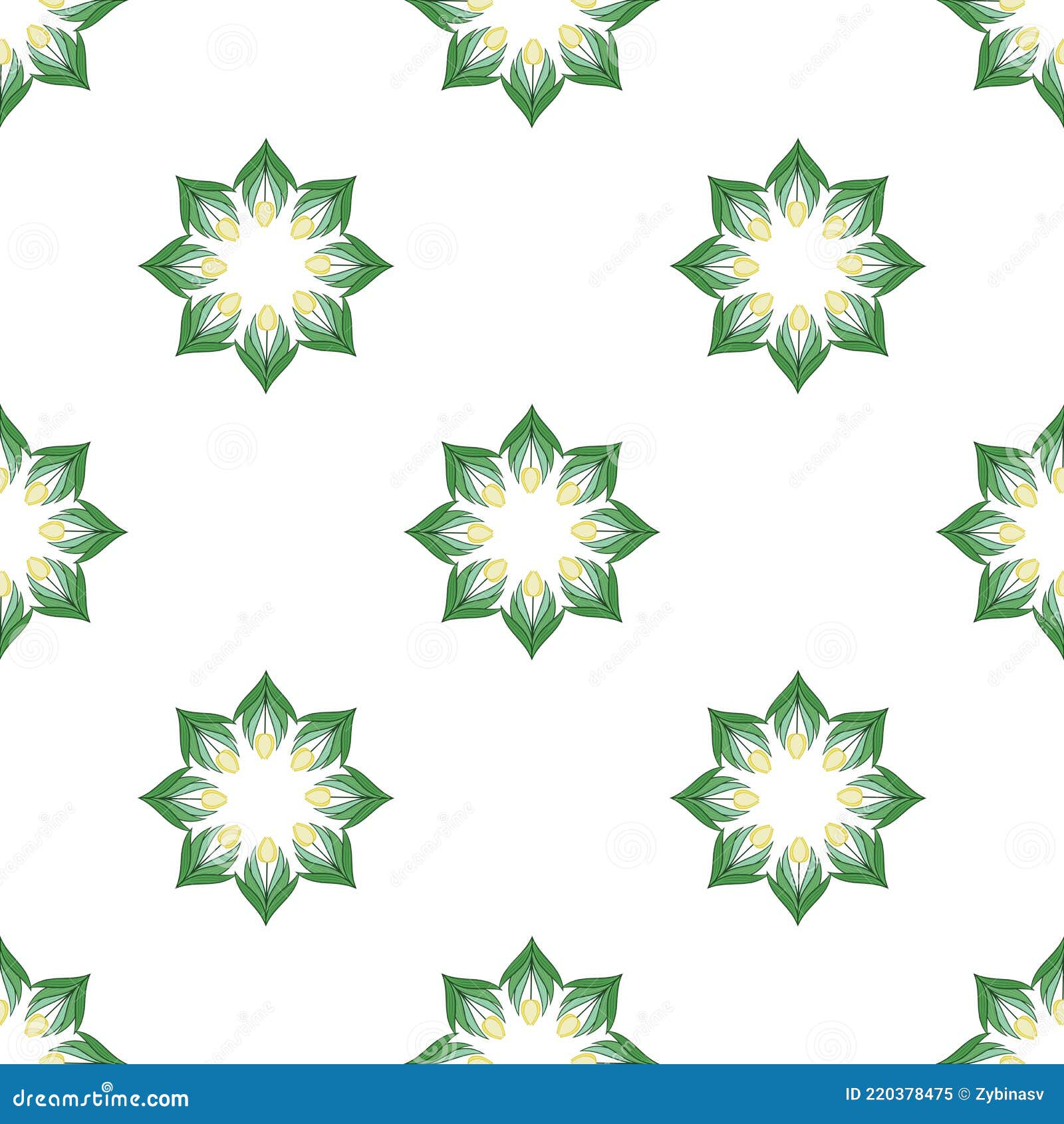 Seamless Pattern with Tulips in Flat Modern Style. Design from Multi ...