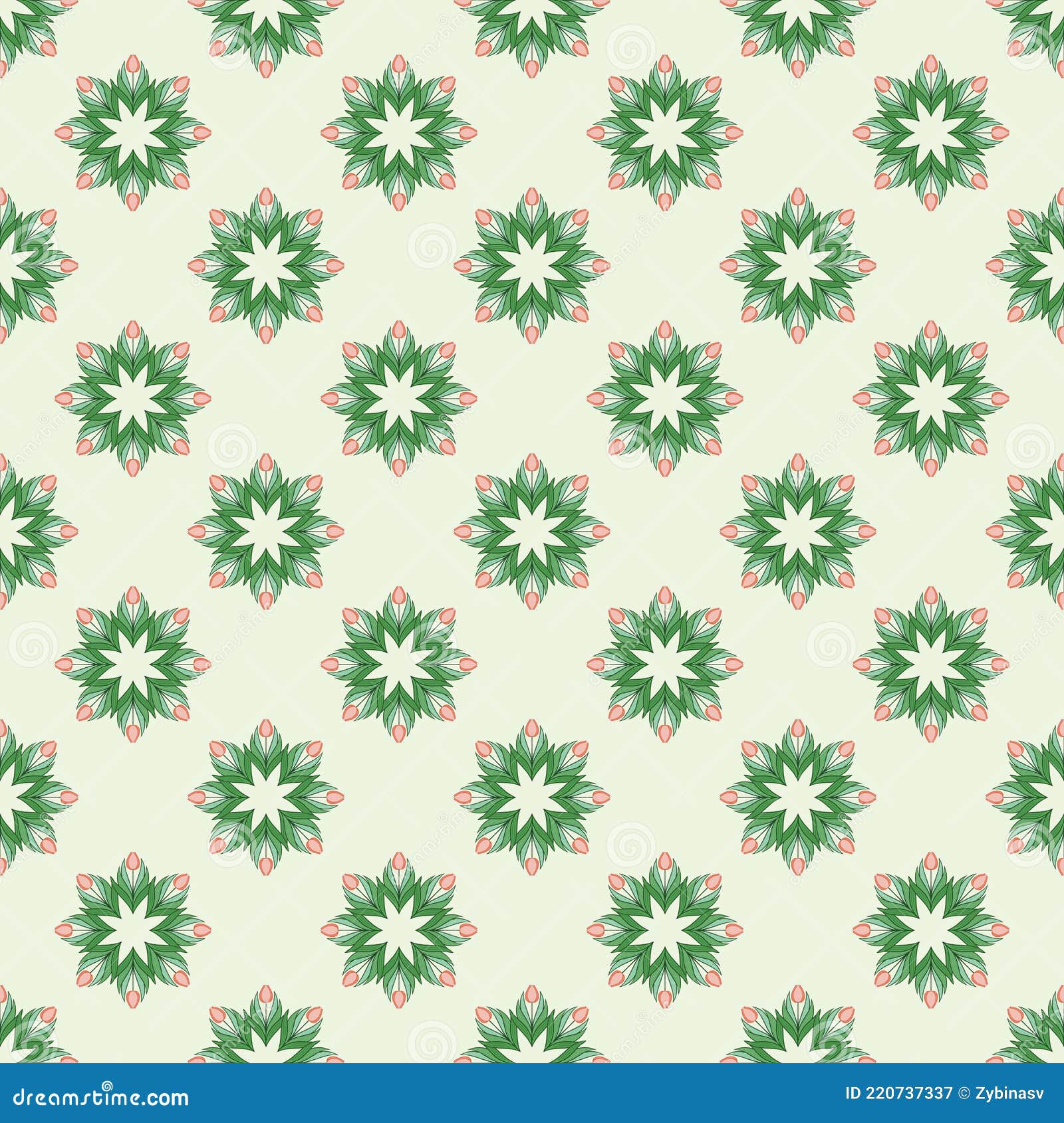 Seamless Pattern with Tulips in Flat Modern Style. Design from Multi ...