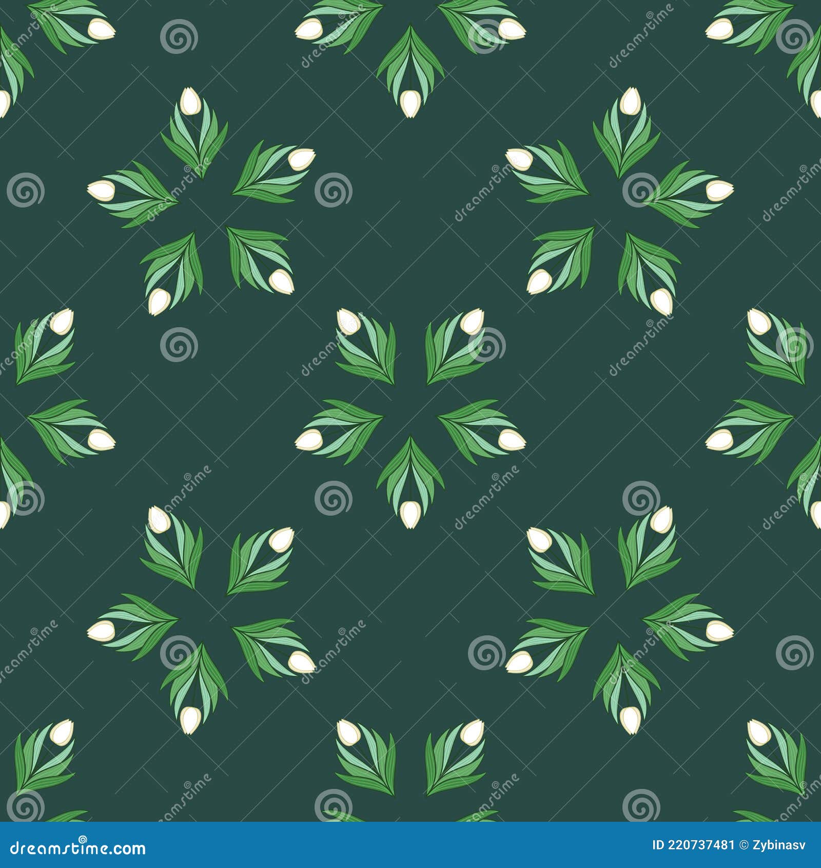 Seamless Pattern with Tulips in Flat Modern Style. Design from Multi ...
