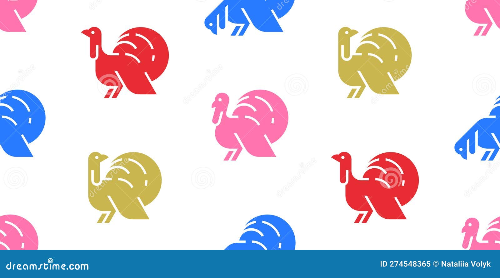 Seamless Pattern with Turkeys Stock Vector - Illustration of rural ...