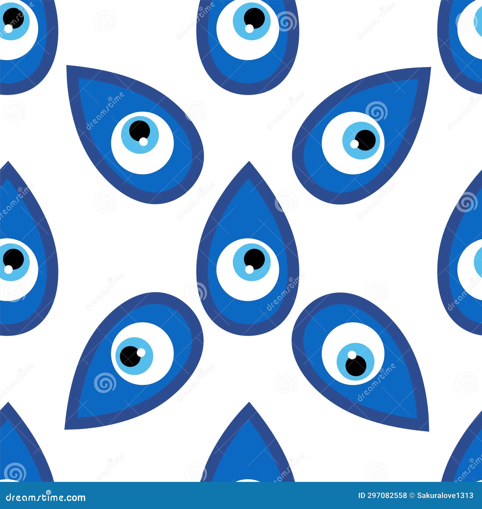 Seamless Pattern with Turkish Evil Eye Bead. Good Luck. Turkish Tile ...