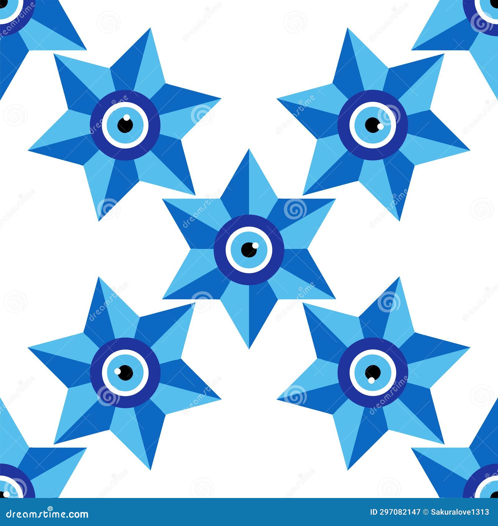 Seamless Pattern with Turkish Evil Eye Bead. Good Luck. Turkish Tile ...