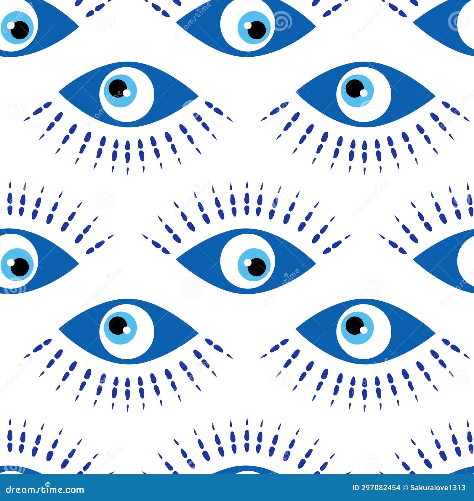 Seamless Pattern with Turkish Evil Eye Bead. Good Luck. Turkish Tile ...