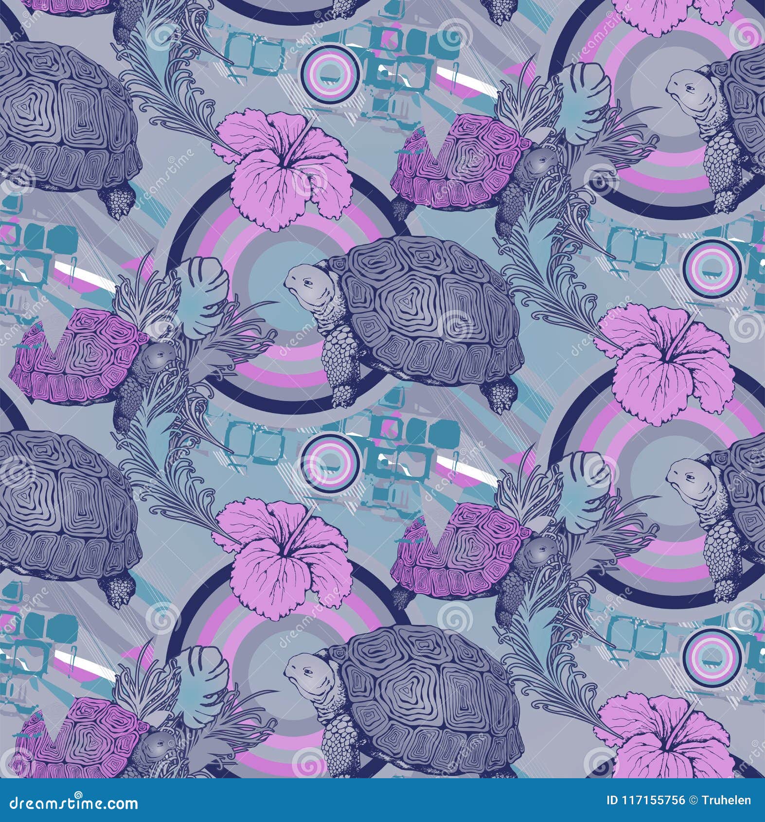 Seamless pattern of turtle stock vector. Illustration of wallpaper ...