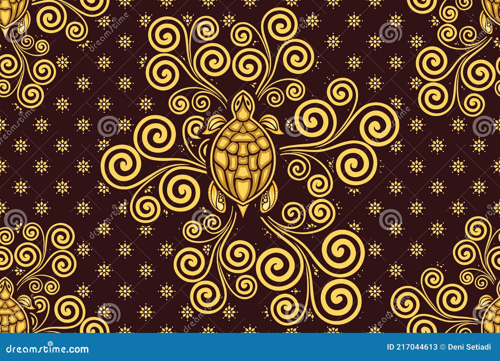 Seamless Pattern Turtle Batik Vector Stock Vector - Illustration of ...