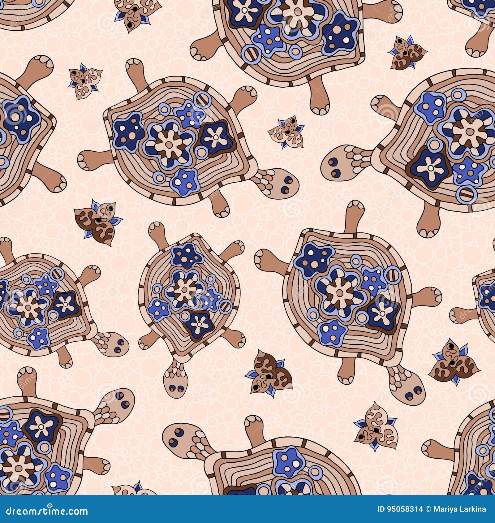 Seamless Pattern of Turtles. Stock Vector - Illustration of backdrop ...