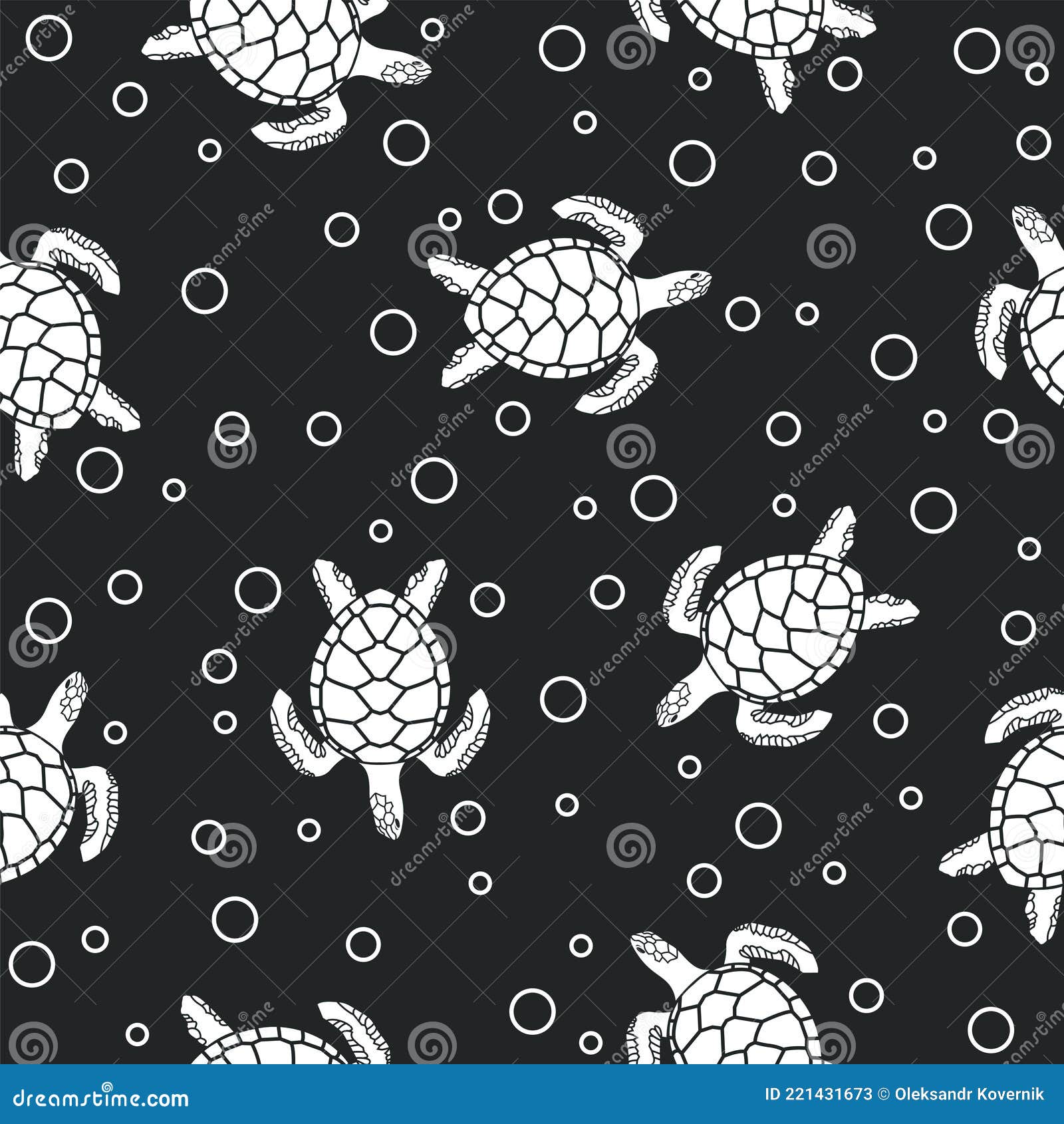 Seamless Pattern with Turtles Stock Vector - Illustration of background ...
