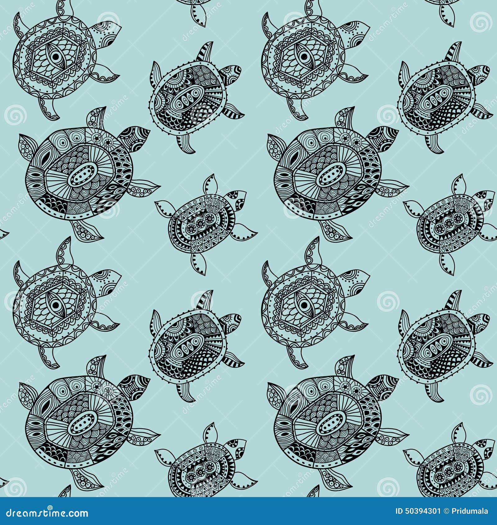 Seamless Pattern with Turtles. Seamless Pattern Can Be Used for Stock ...