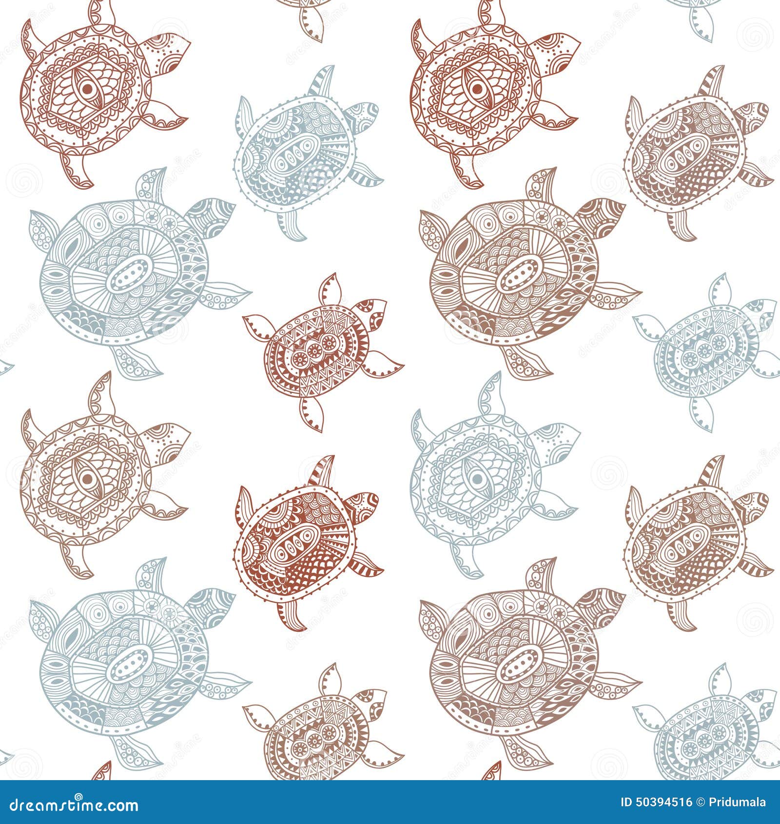 Seamless Pattern with Turtles. Seamless Pattern Can Be Used for Stock ...
