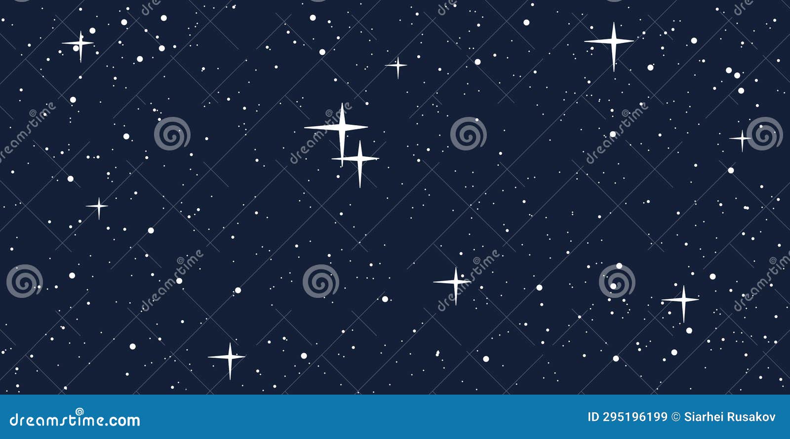 Seamless Pattern of Twinkling Stars on a Black Background. Sketch Style ...
