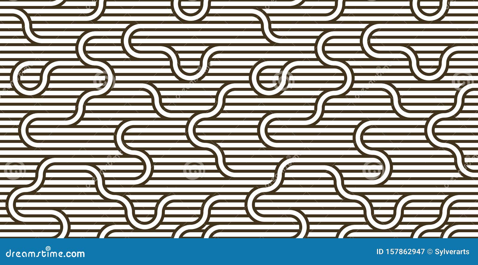 Seamless Pattern with Twisted Lines, Vector Linear Tiling Background ...
