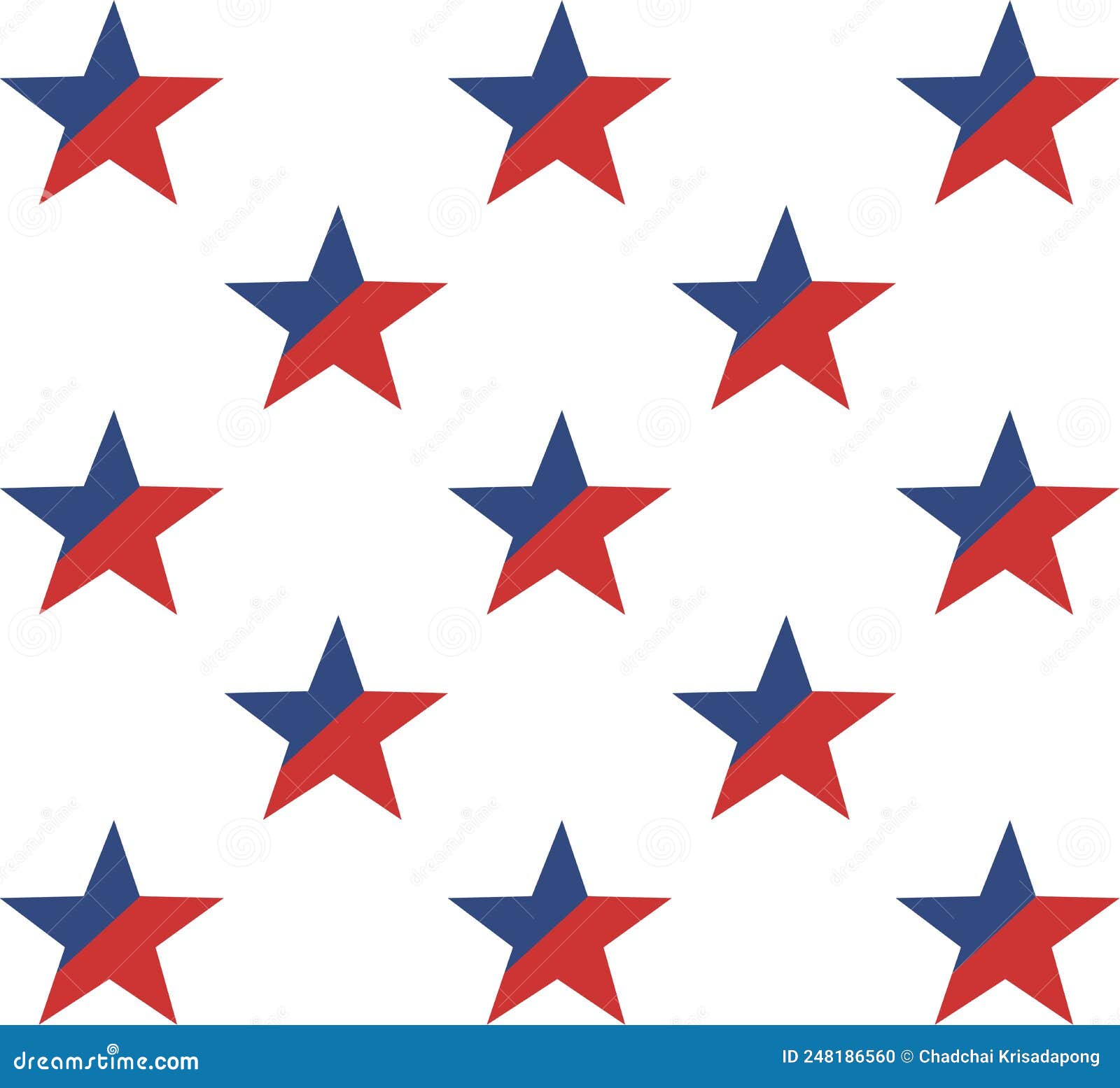 Seamless Pattern. Two Tone Star Pattern on Light Blue Background Stock ...