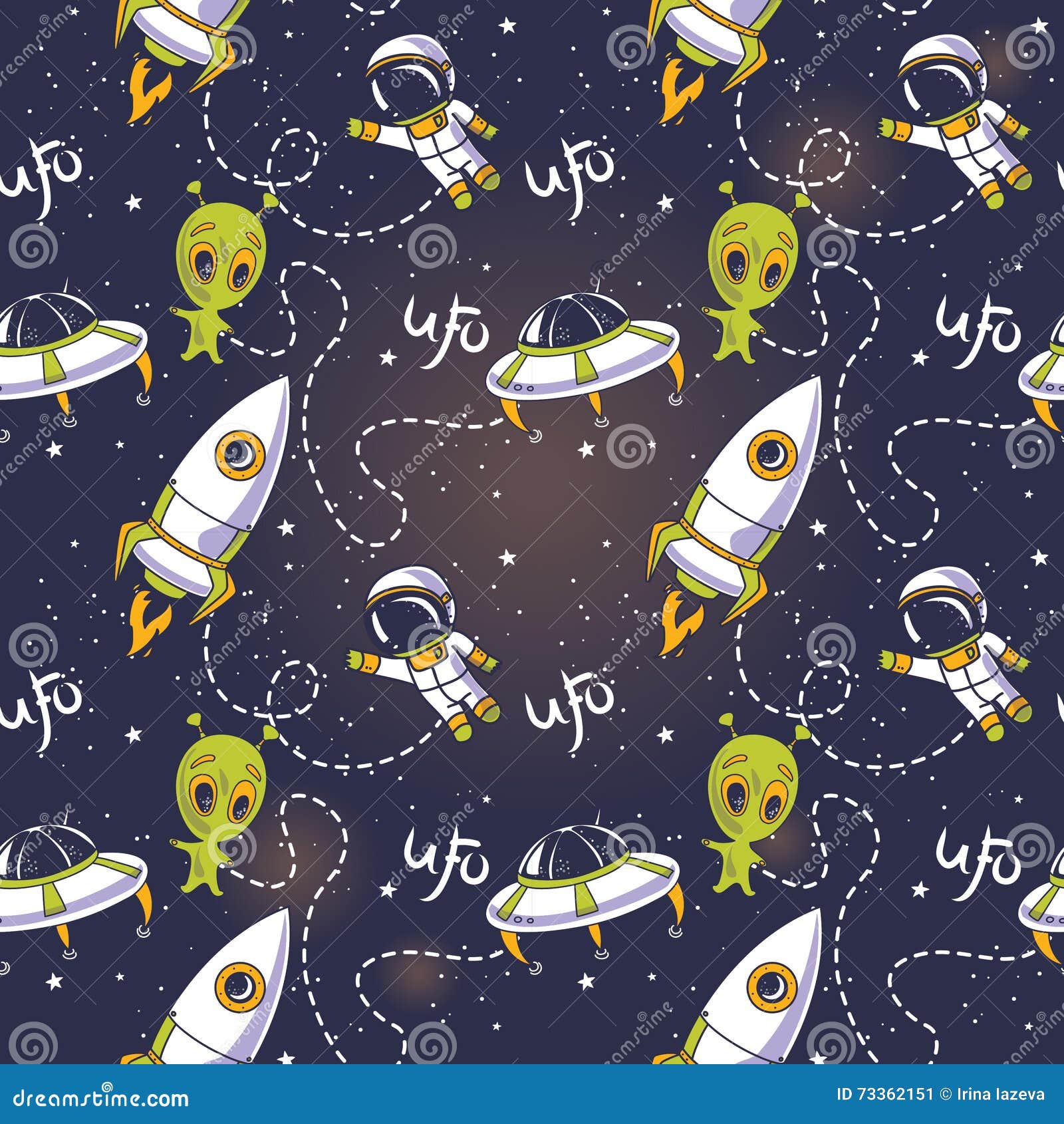 Seamless pattern for ufo stock vector. Illustration of childish - 73362151