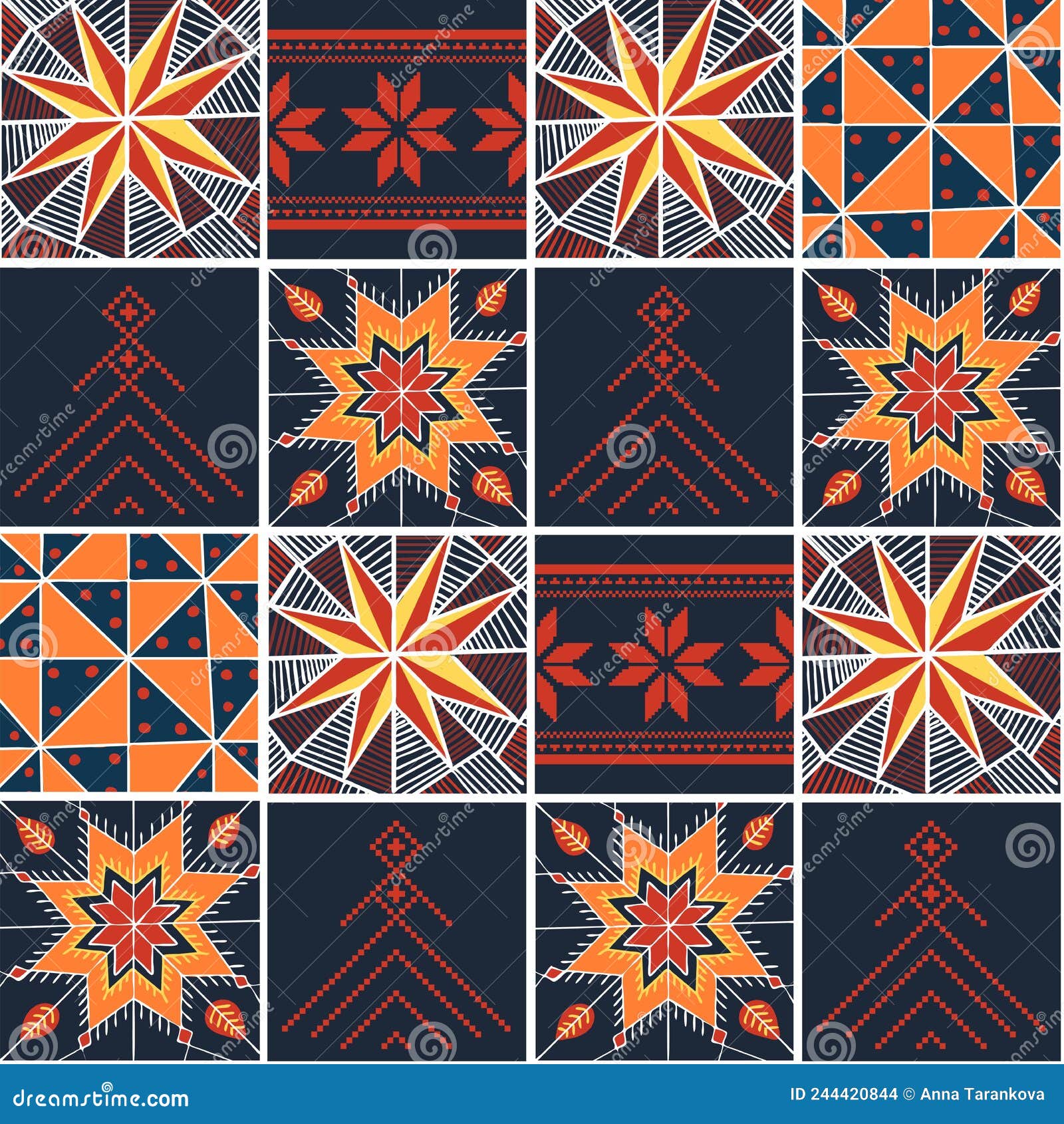 Seamless Pattern in Ukrainian Style. Ukrainian Ethnic Pattern in ...