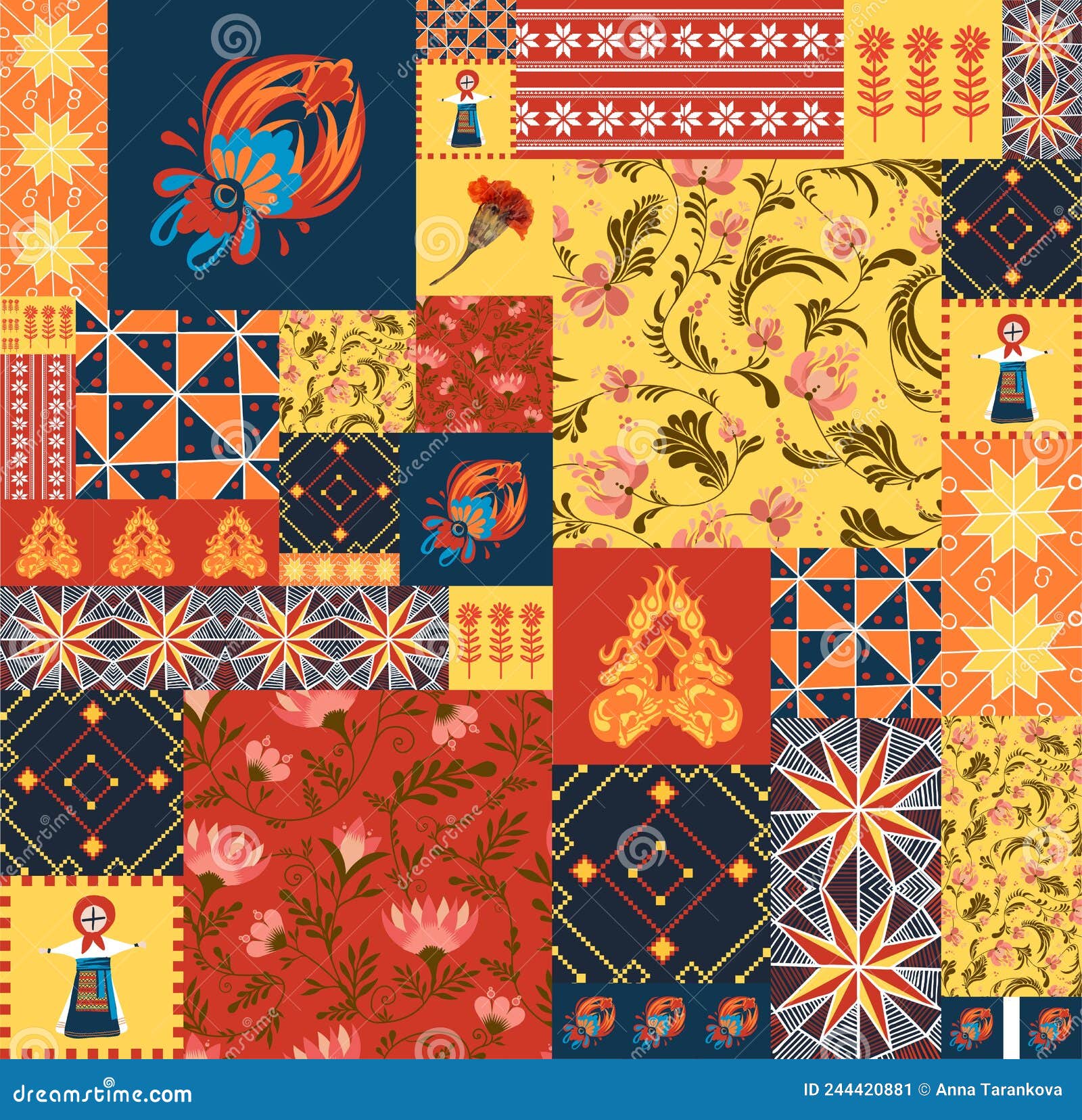 Seamless Pattern in Ukrainian Style. Ukrainian Ethnic Pattern in ...