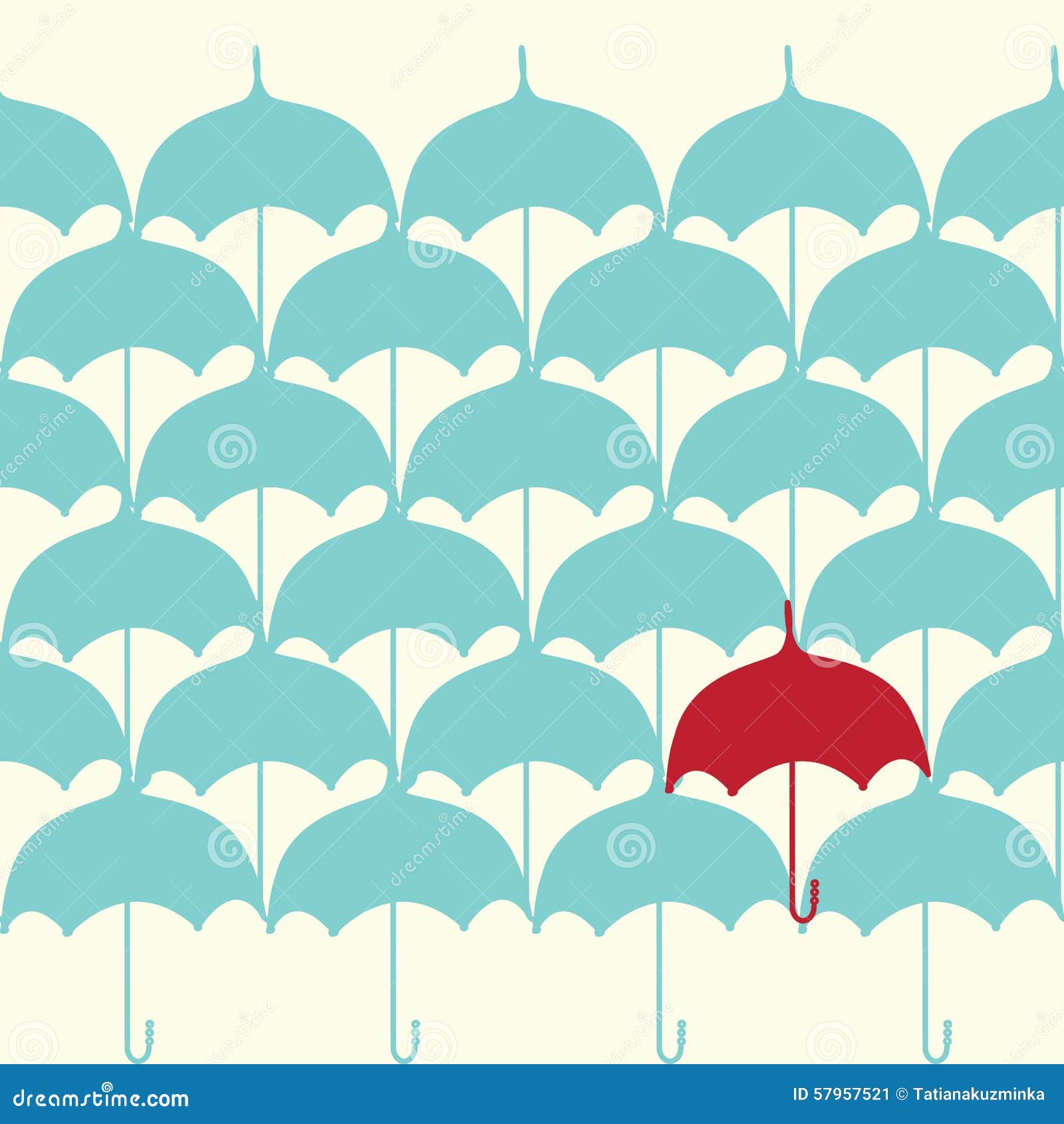 Seamless Pattern with Umbrella Stock Vector - Illustration of protect ...