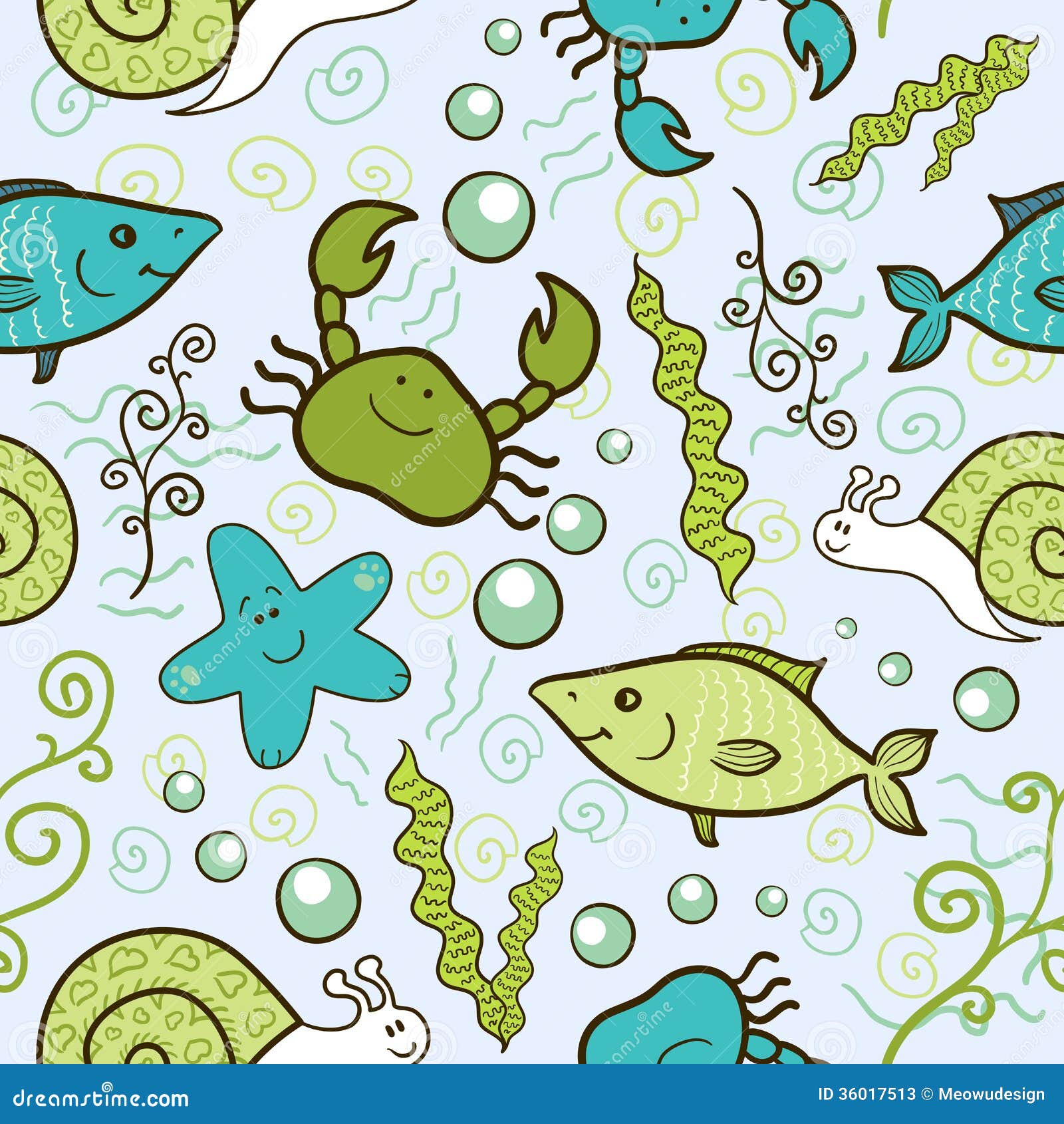 Seamless Pattern, Underwater Stock Vector - Illustration of summer ...